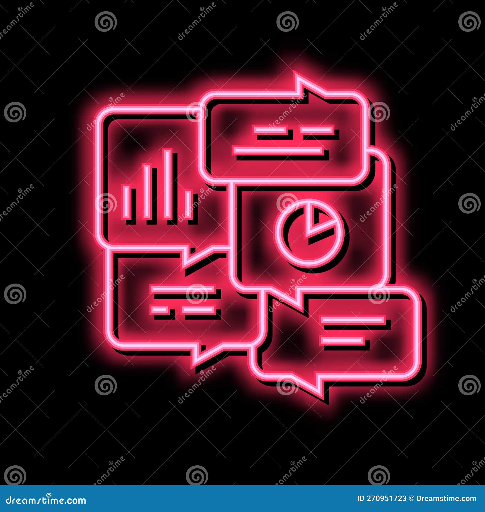 Office Tasks Discussing Neon Glow Icon Illustration Stock Vector ...