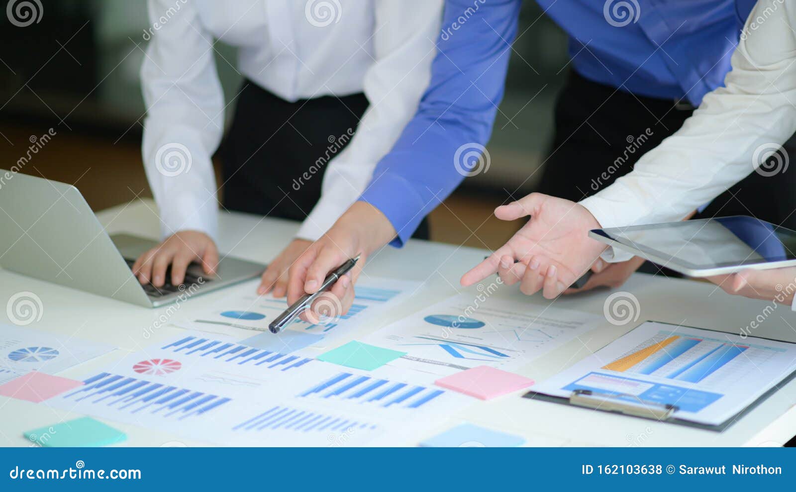 Office Team is Analyzing the Results of the Company from the Data Graph ...