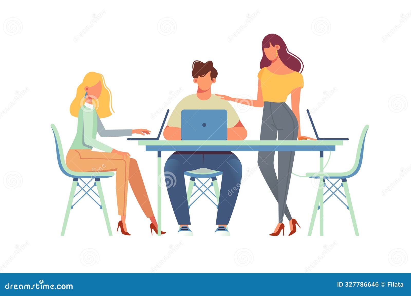 Office Team Meeting stock vector. Illustration of community - 327786646