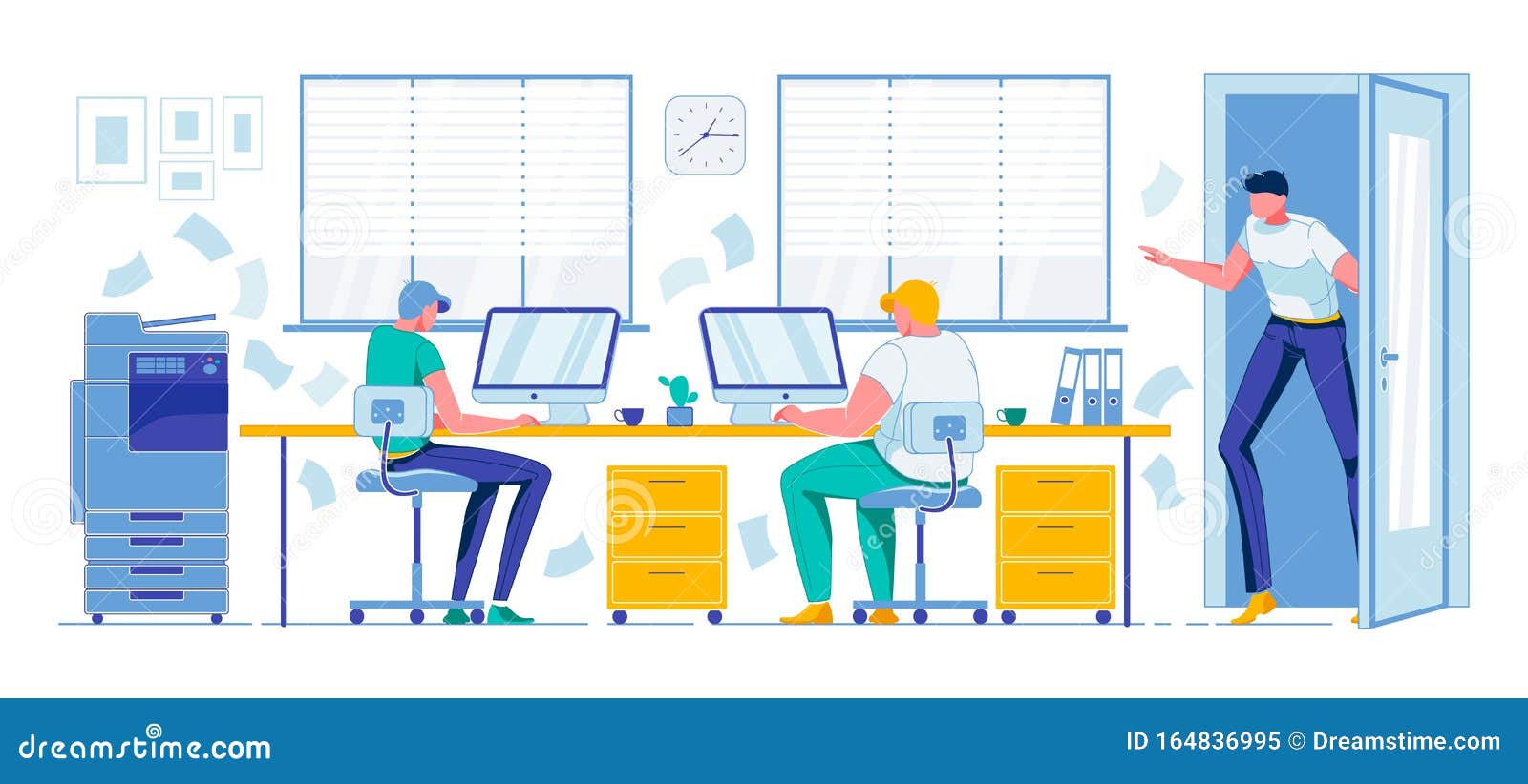 Office Team Situation, daily Tasks Solving Cartoon Stock Vector ...