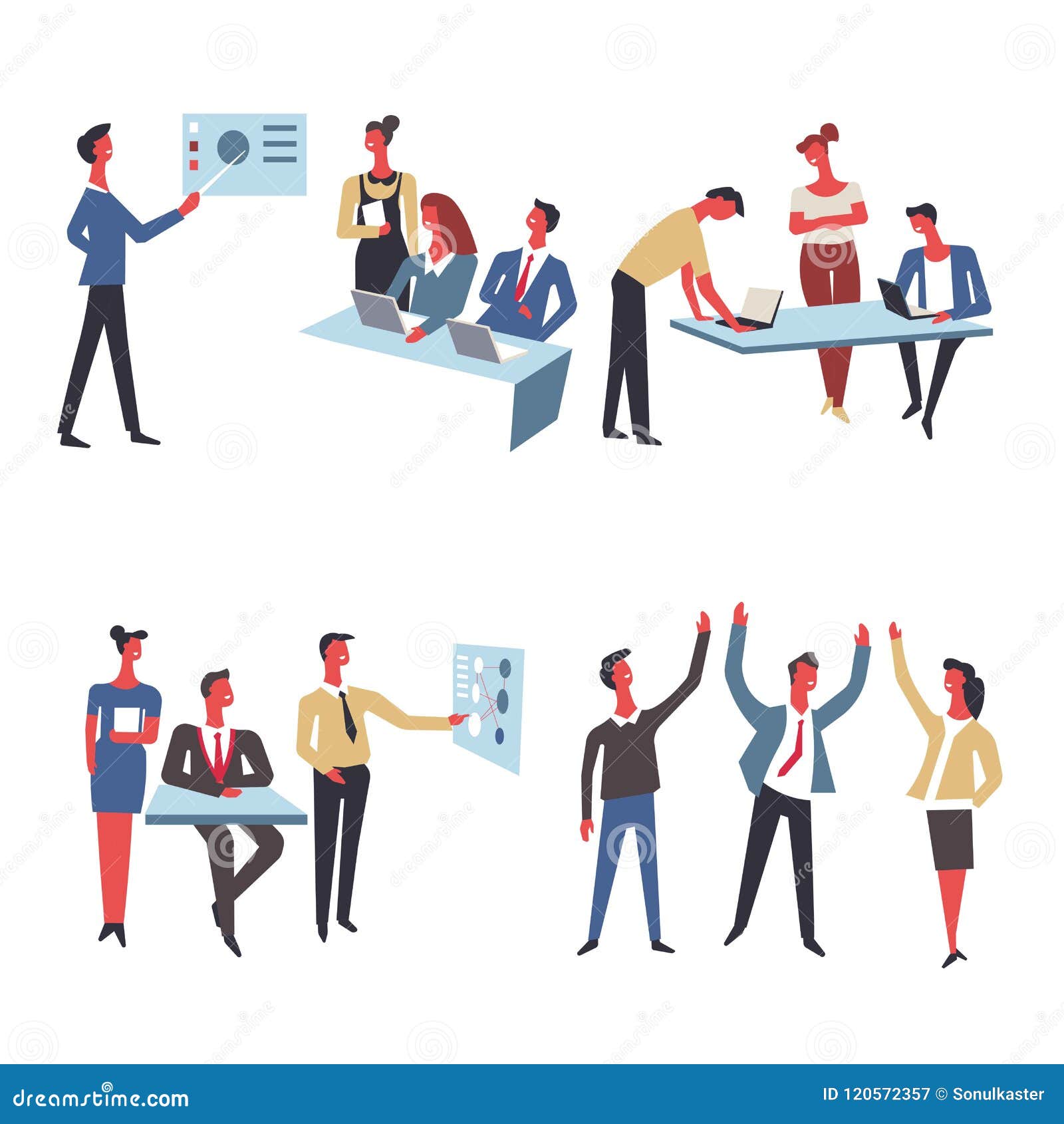 Employees Working Icons