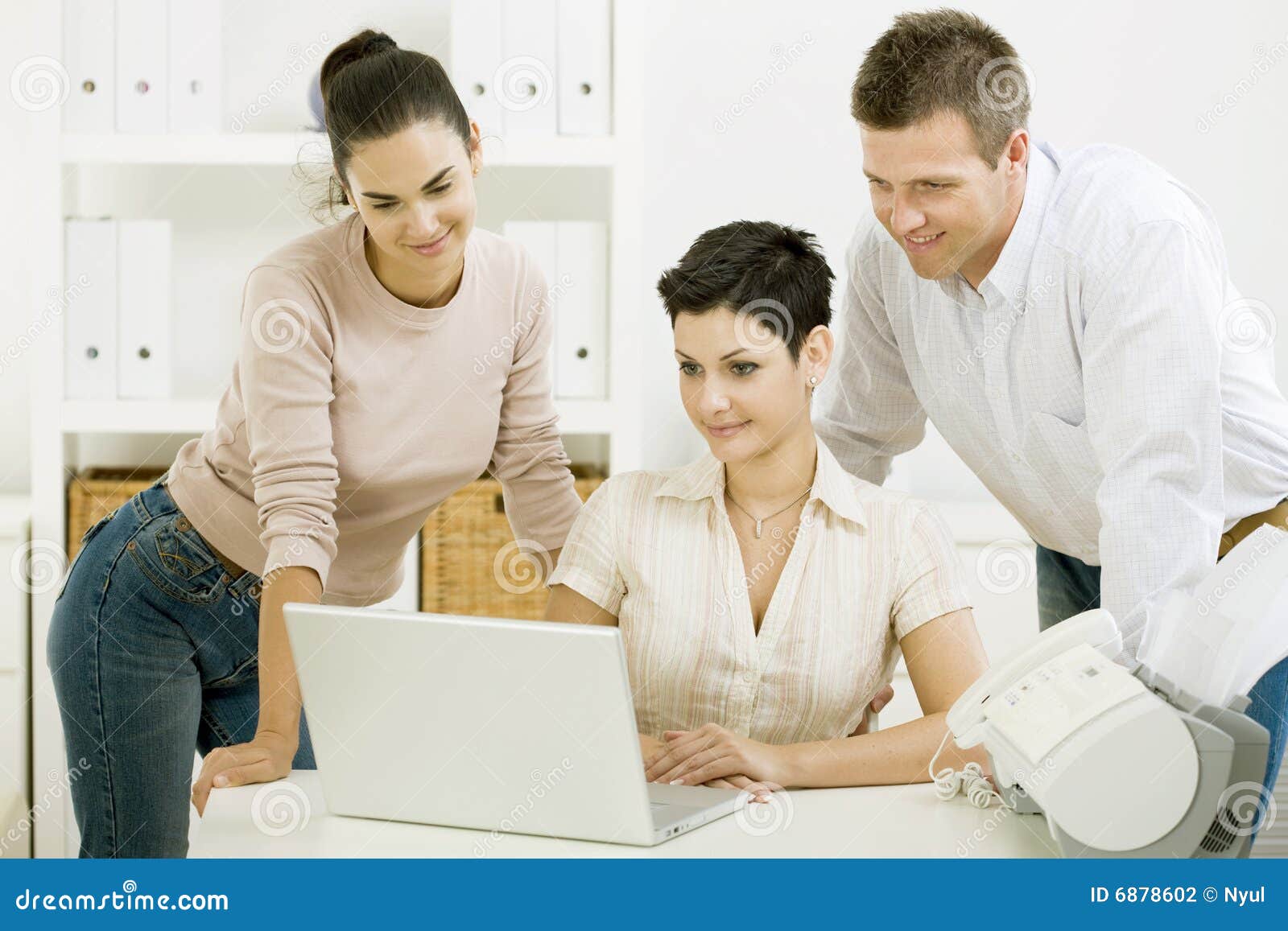 Office team working stock photo. Image of businesswoman - 6878602