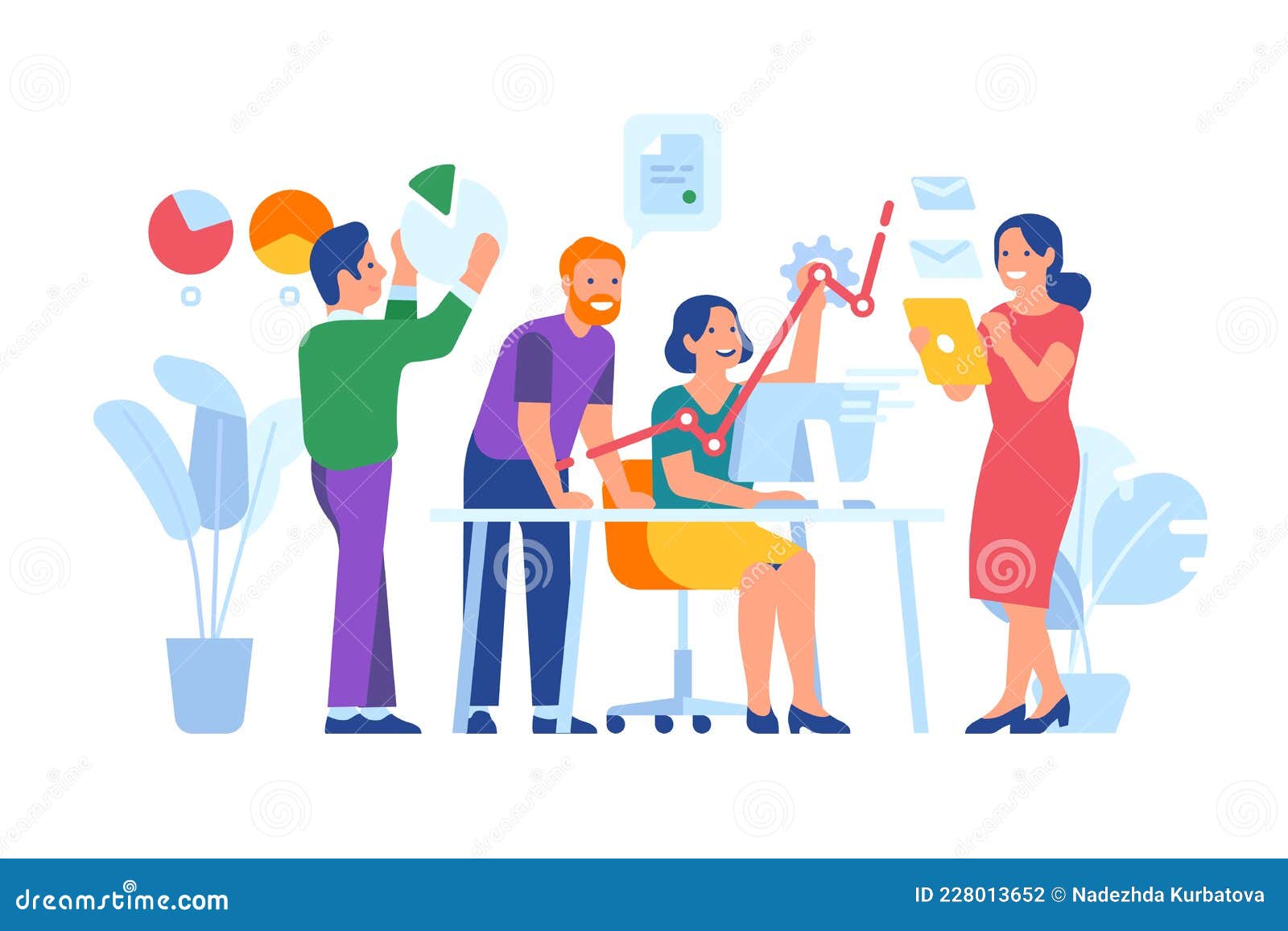 Office Teamwork. Development Team in Process Creating New Project ...