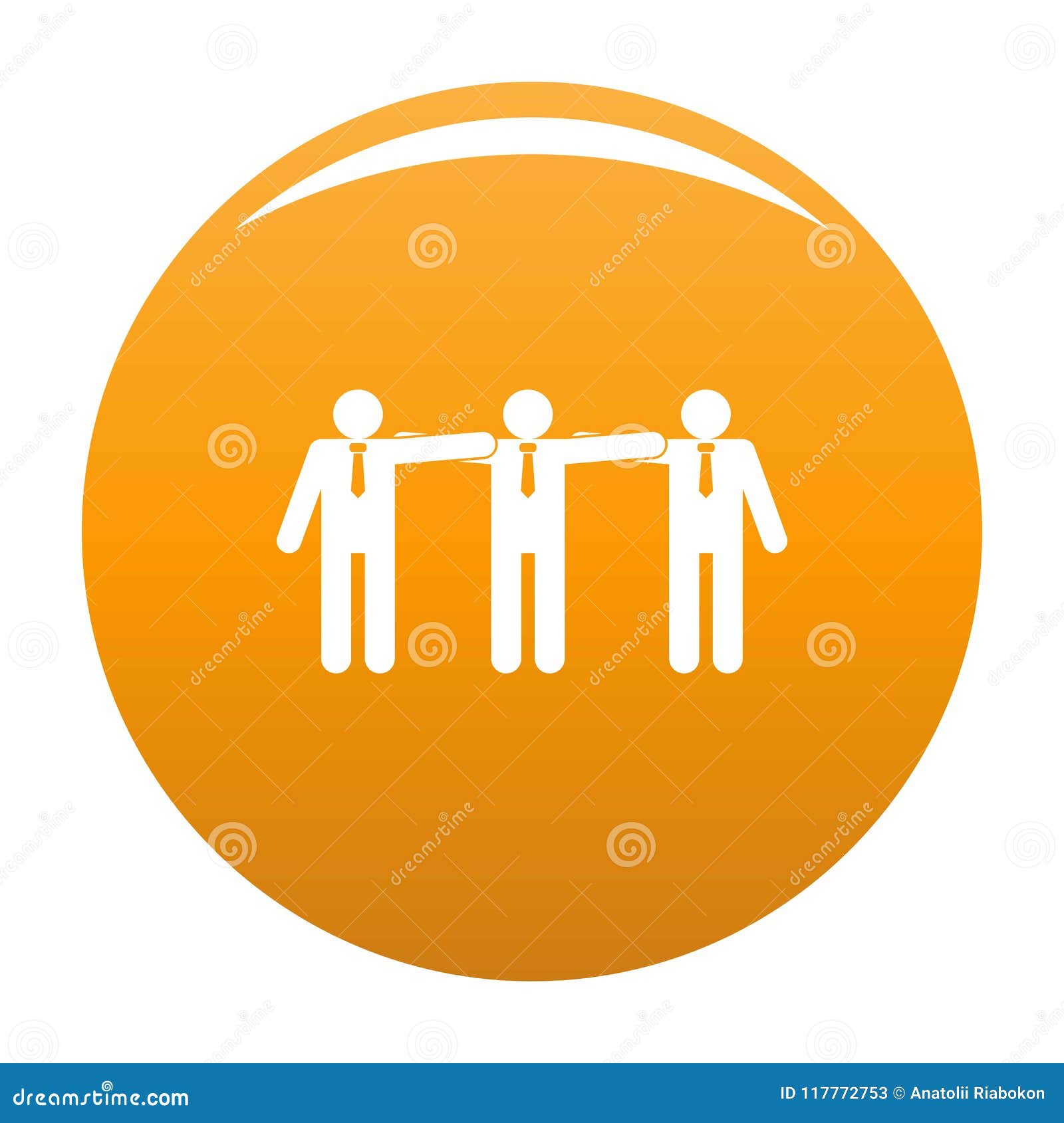 Office Teamwork Icon Vector Orange Stock Vector - Illustration of ...