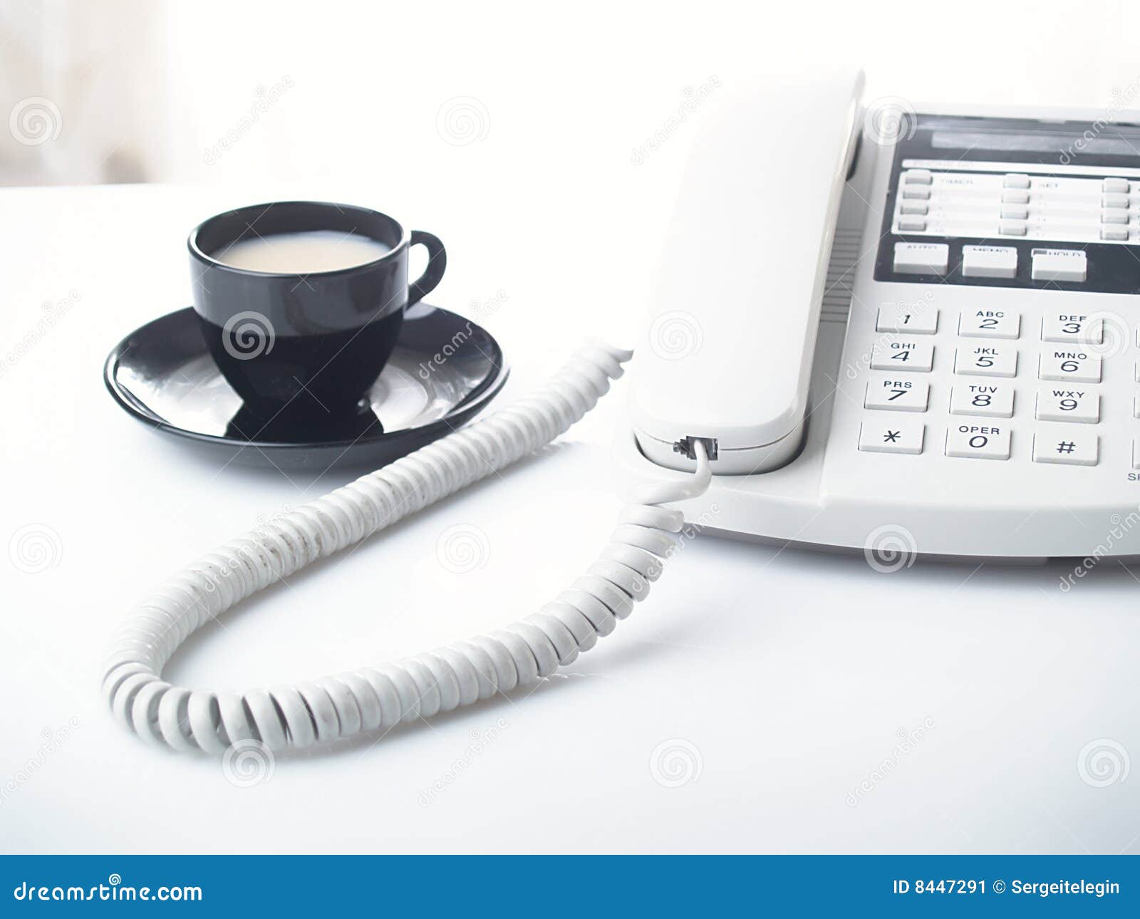 Office telephone and cup stock image. Image of connection - 8447291