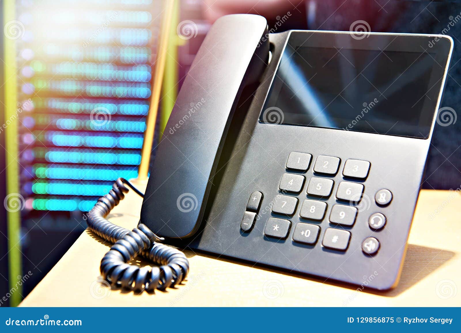 Office telephone stock image. Image of line, cable, plastic - 129856875