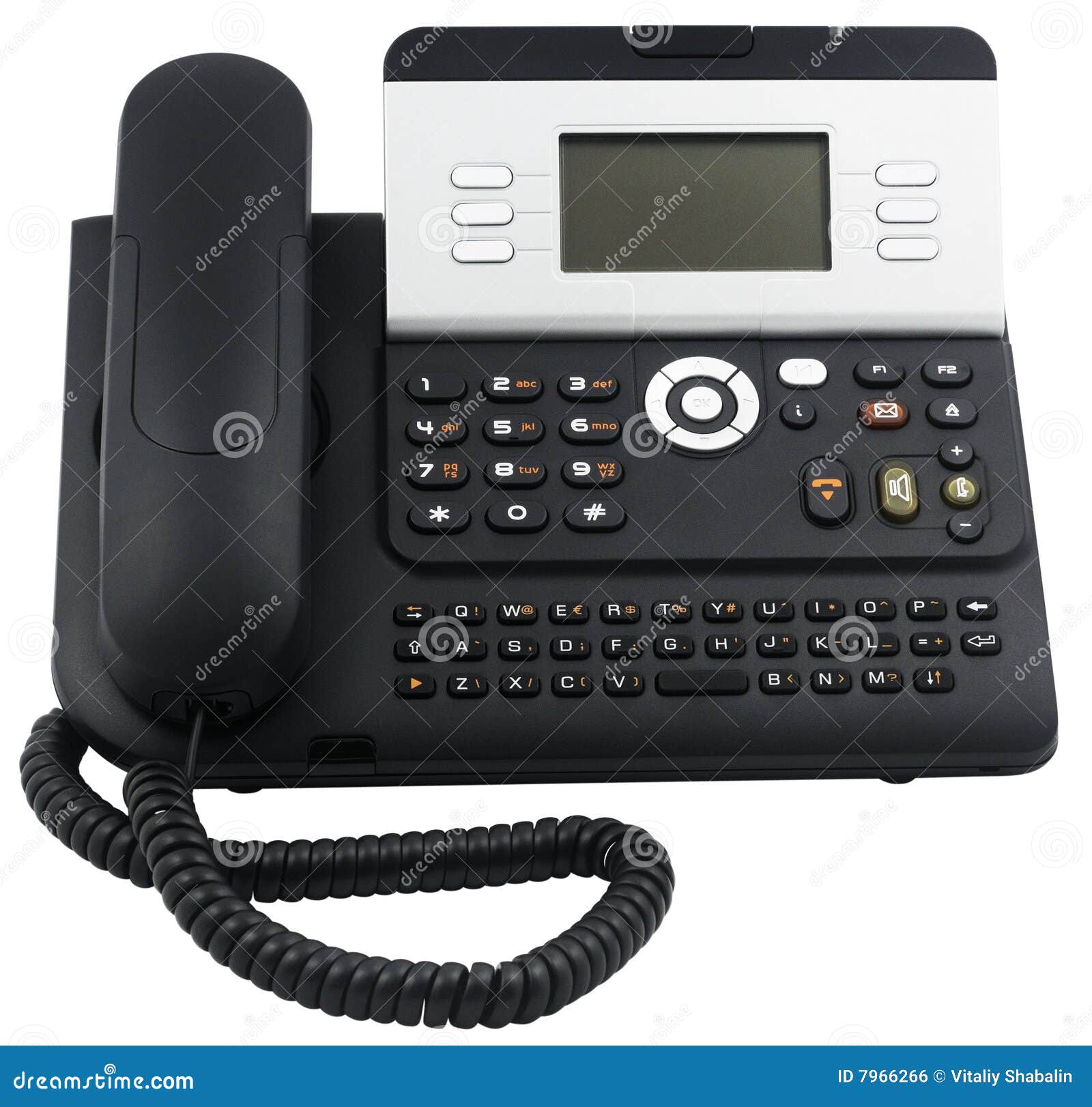 Office Telephone Set, 6 Soft Keys Stock Photo - Image of grey, call ...