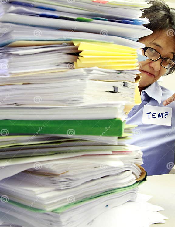 Office Temp Help stock photo. Image of help, woman, file - 26731706