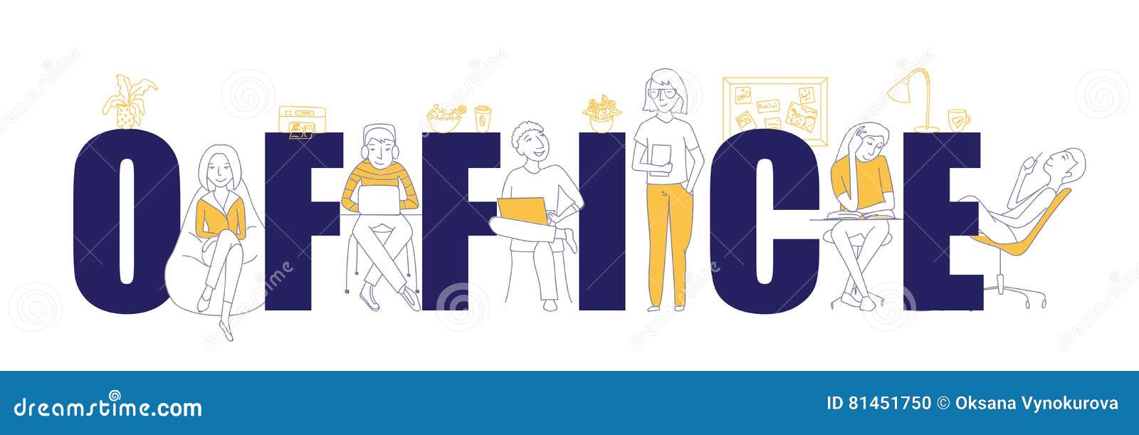 Office text vector concept stock vector. Illustration of company - 81451750