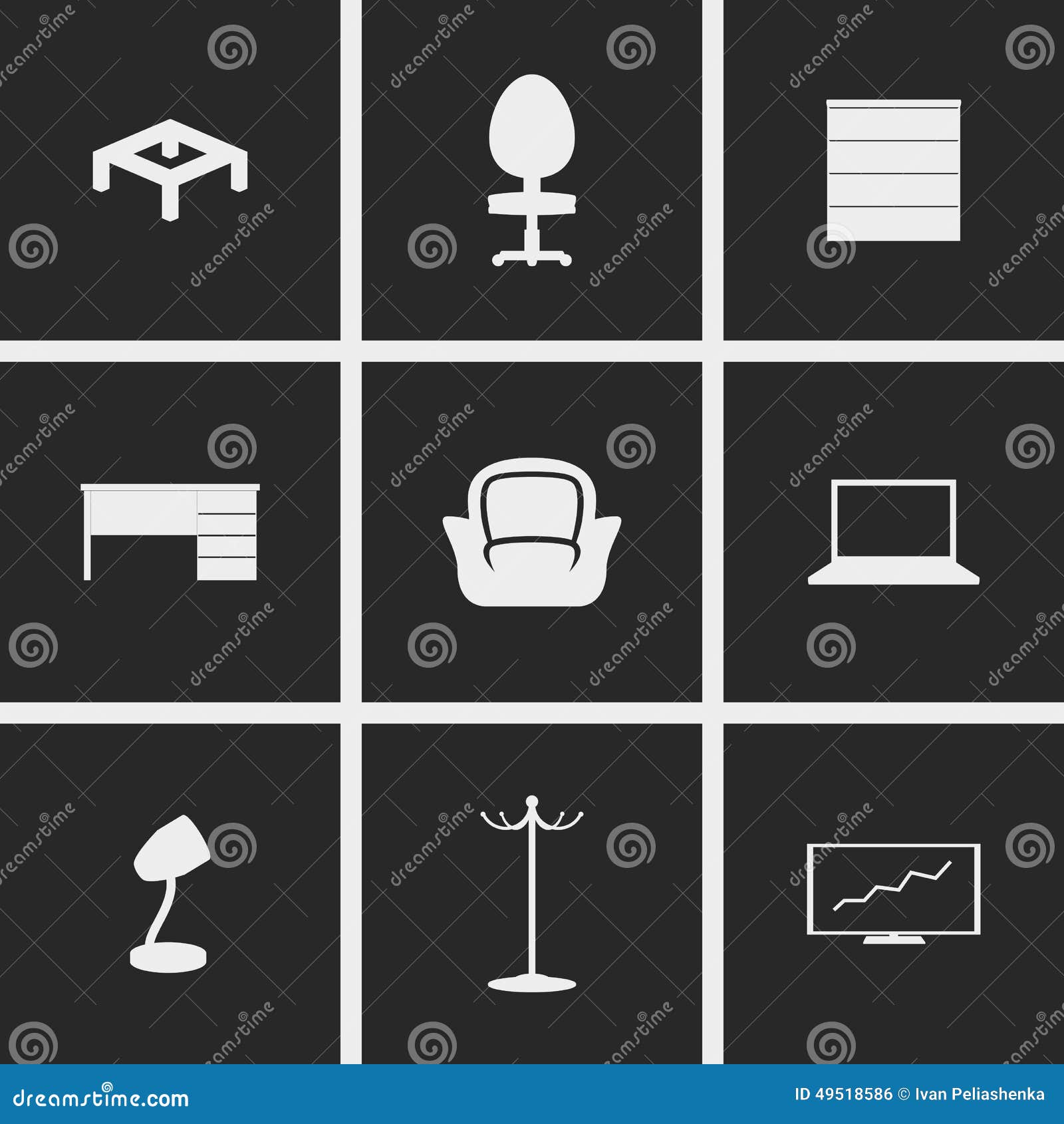 Office things icons stock illustration. Illustration of business - 49518586