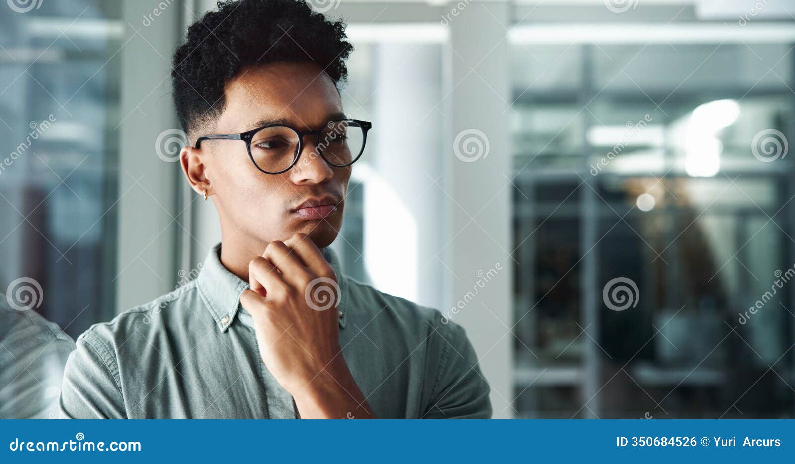 Office, Thinking or Creative Man with Solution, Startup Vision or ...