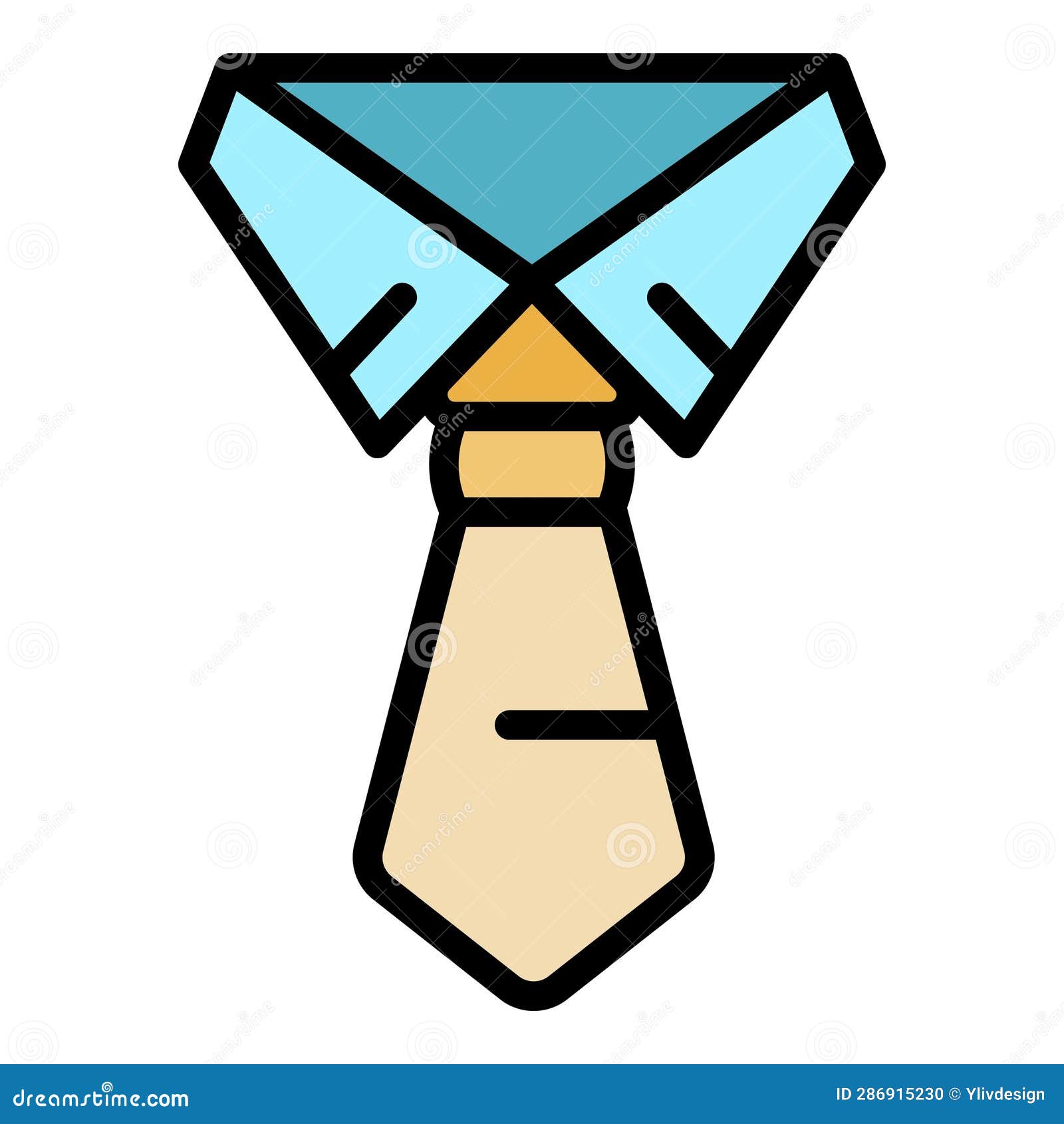 Office Tie Icon Vector Flat Stock Illustration - Illustration of ...