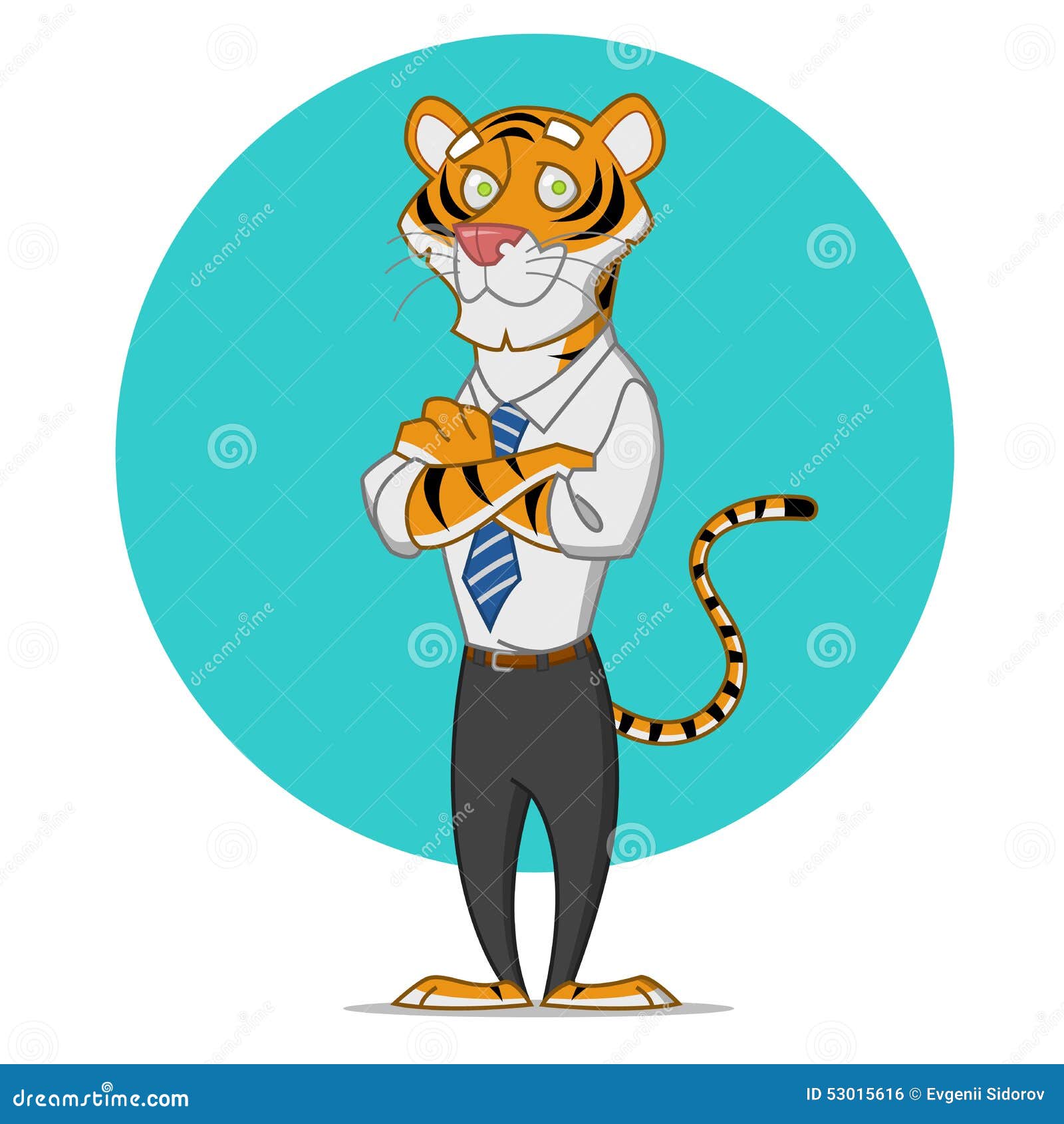 Office tiger. stock vector. Illustration of confident - 53015616
