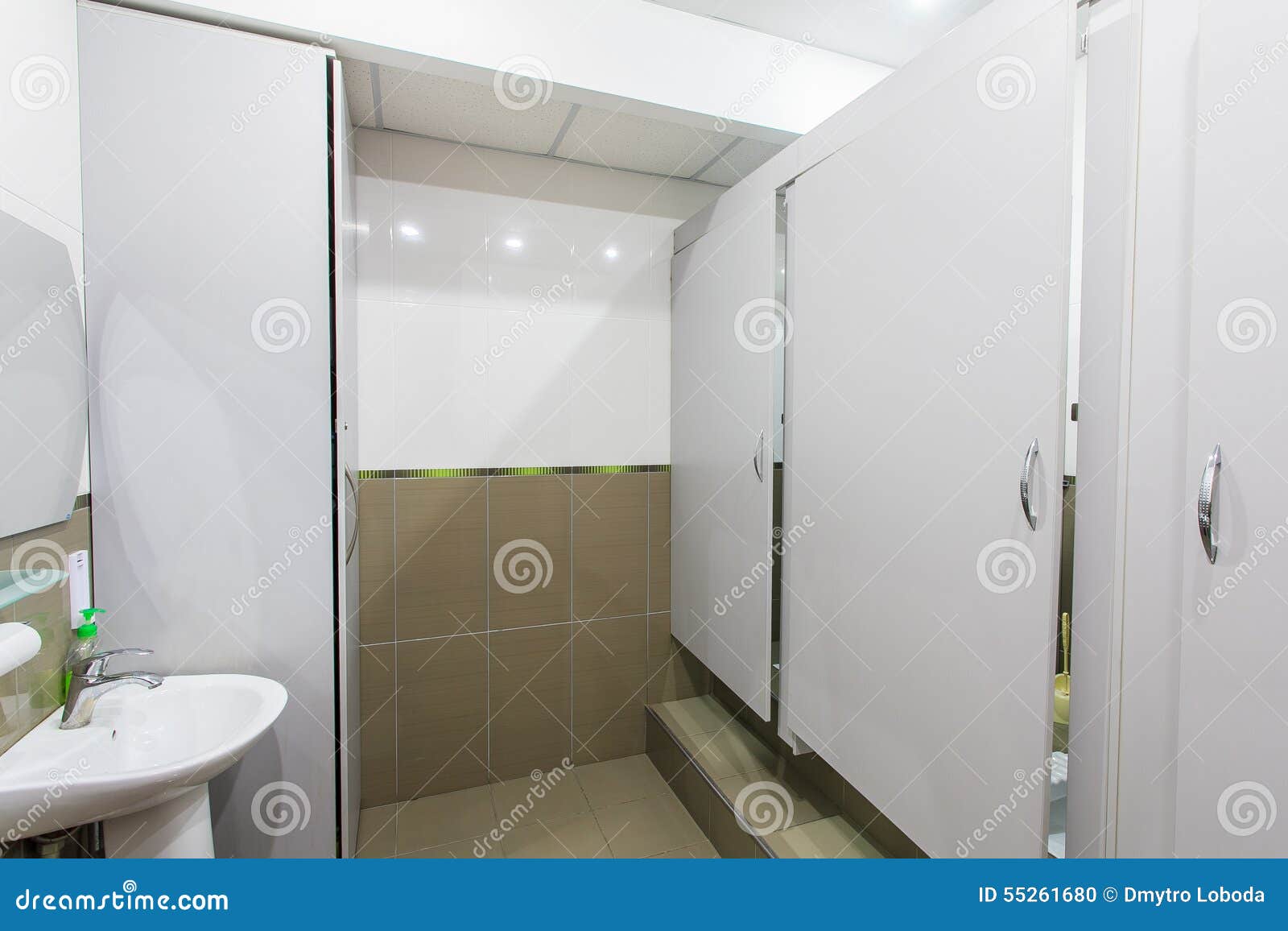 Office toilet stock photo. Image of dryer, doors, interior - 55261680