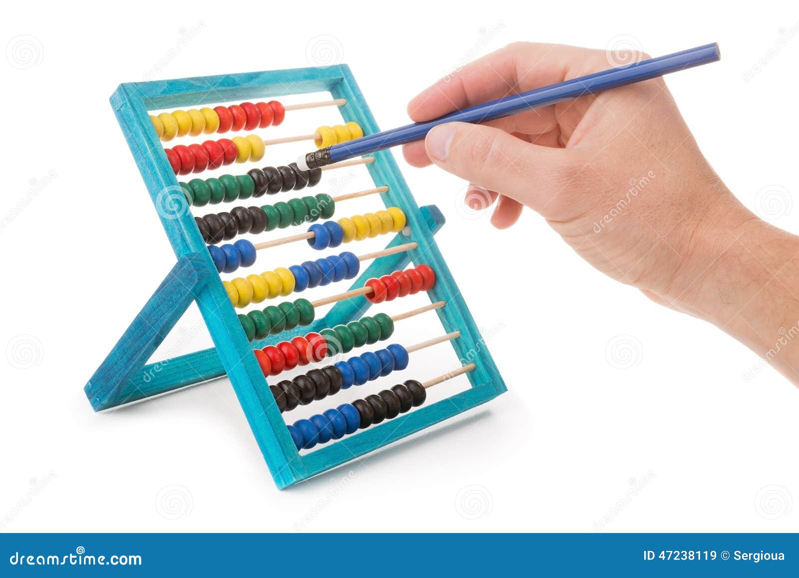 Office Tool Abacus for Accounts. Hand with Pencil Dials Stock Image ...