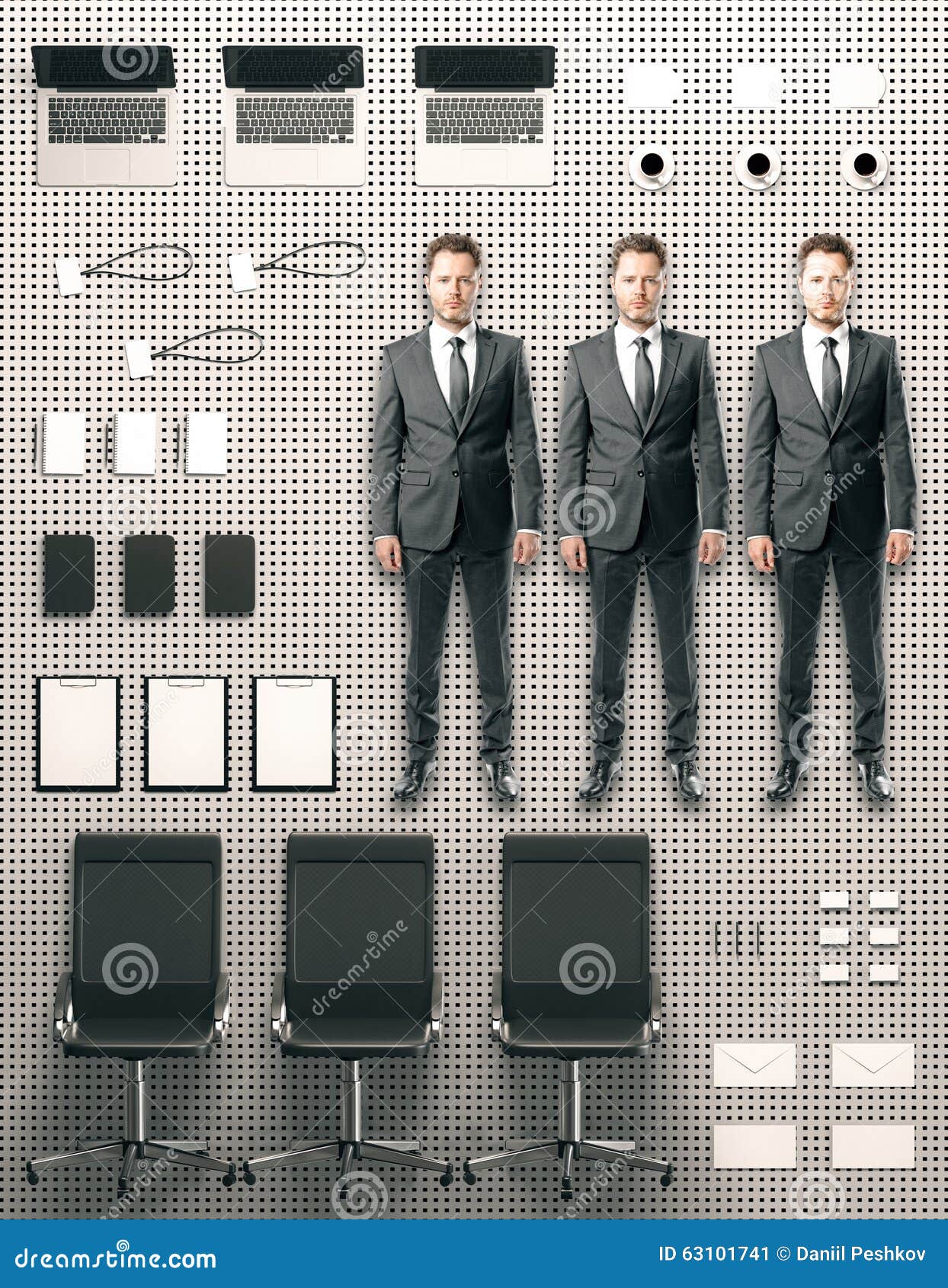 Office Tool Kit with Office Stuff and Employees Stock Image - Image of ...