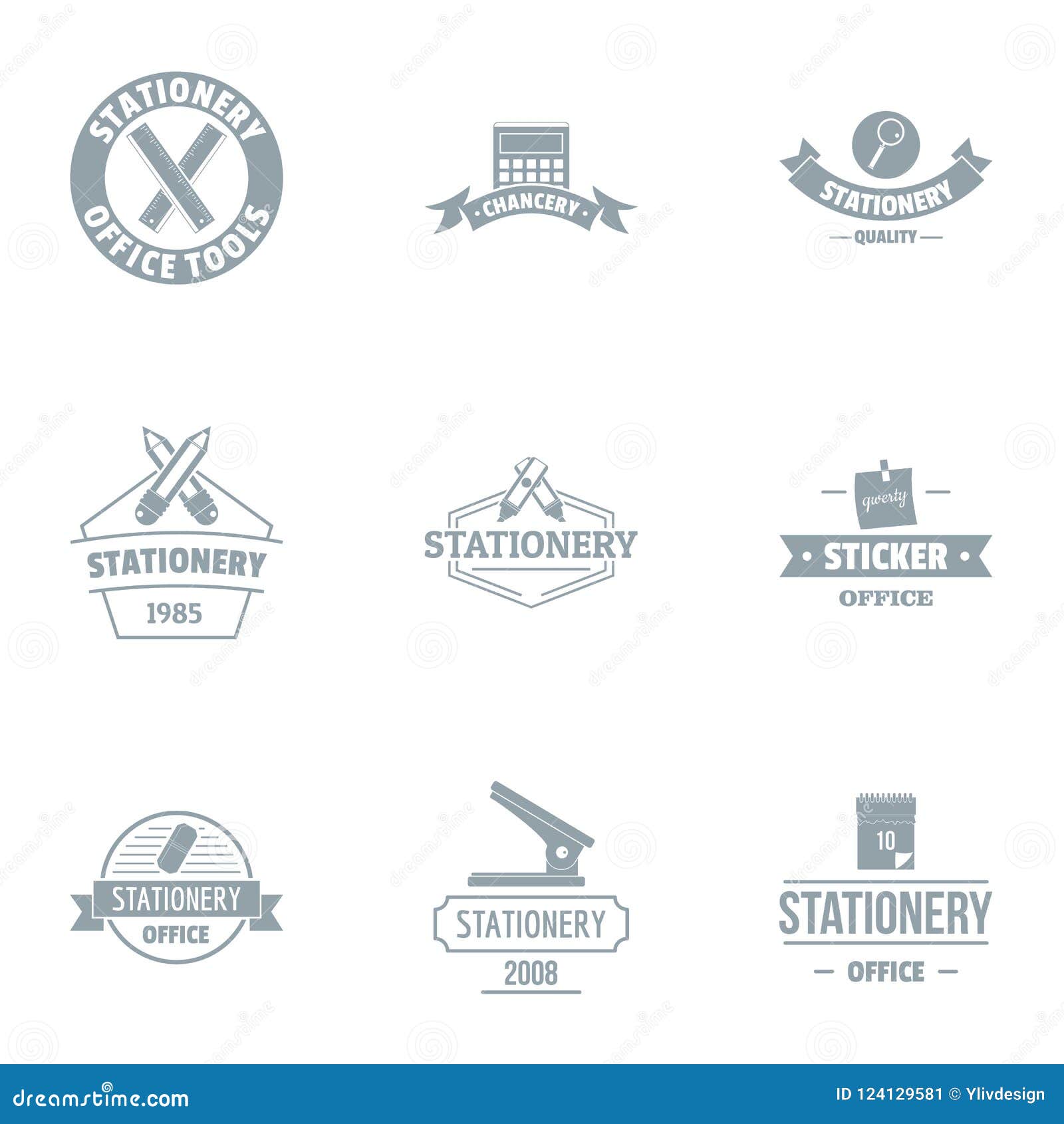 Office Tool Logo Set, Simple Style Stock Vector - Illustration of ...