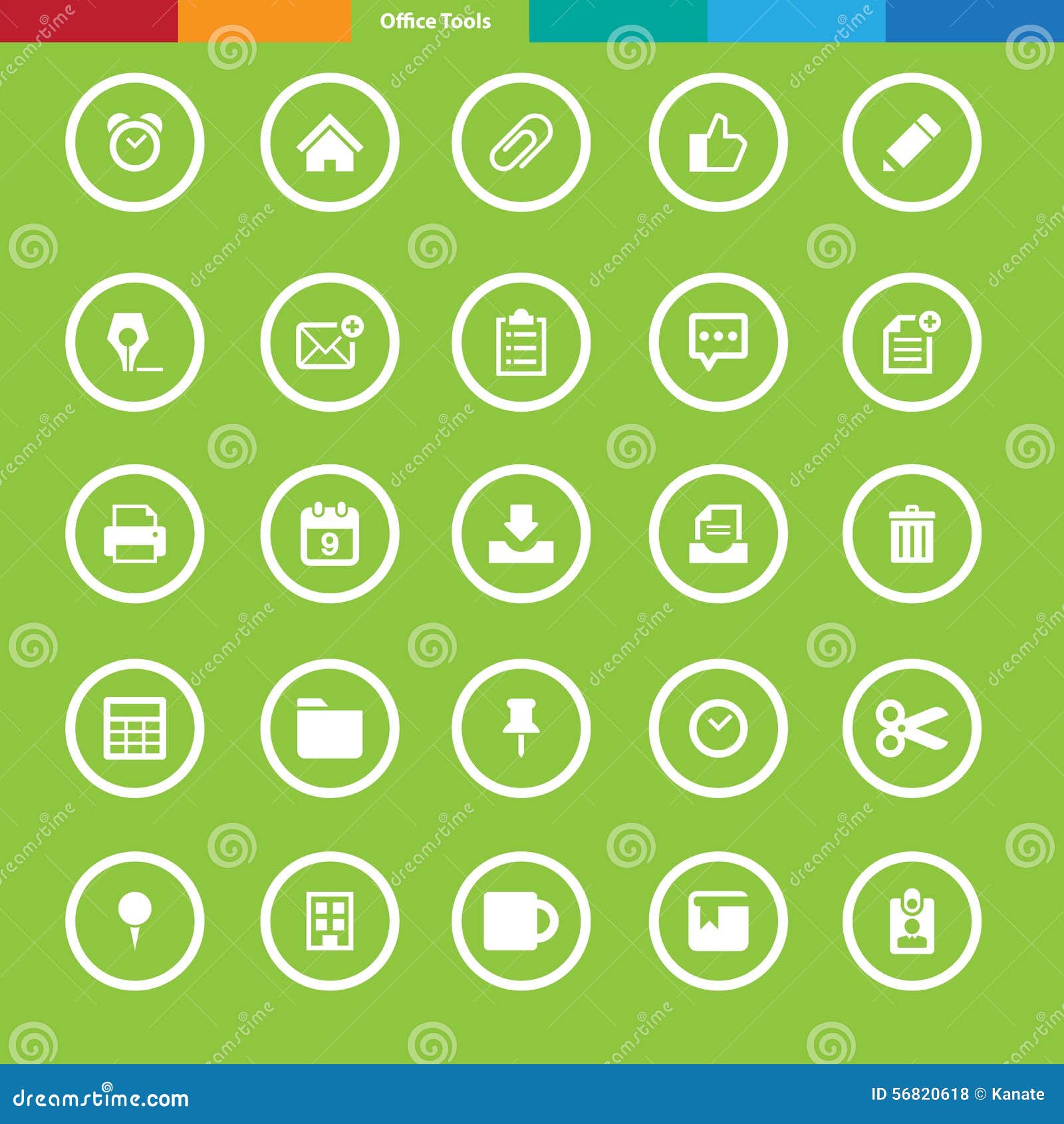 Office tools icon set stock vector. Illustration of internet - 56820618
