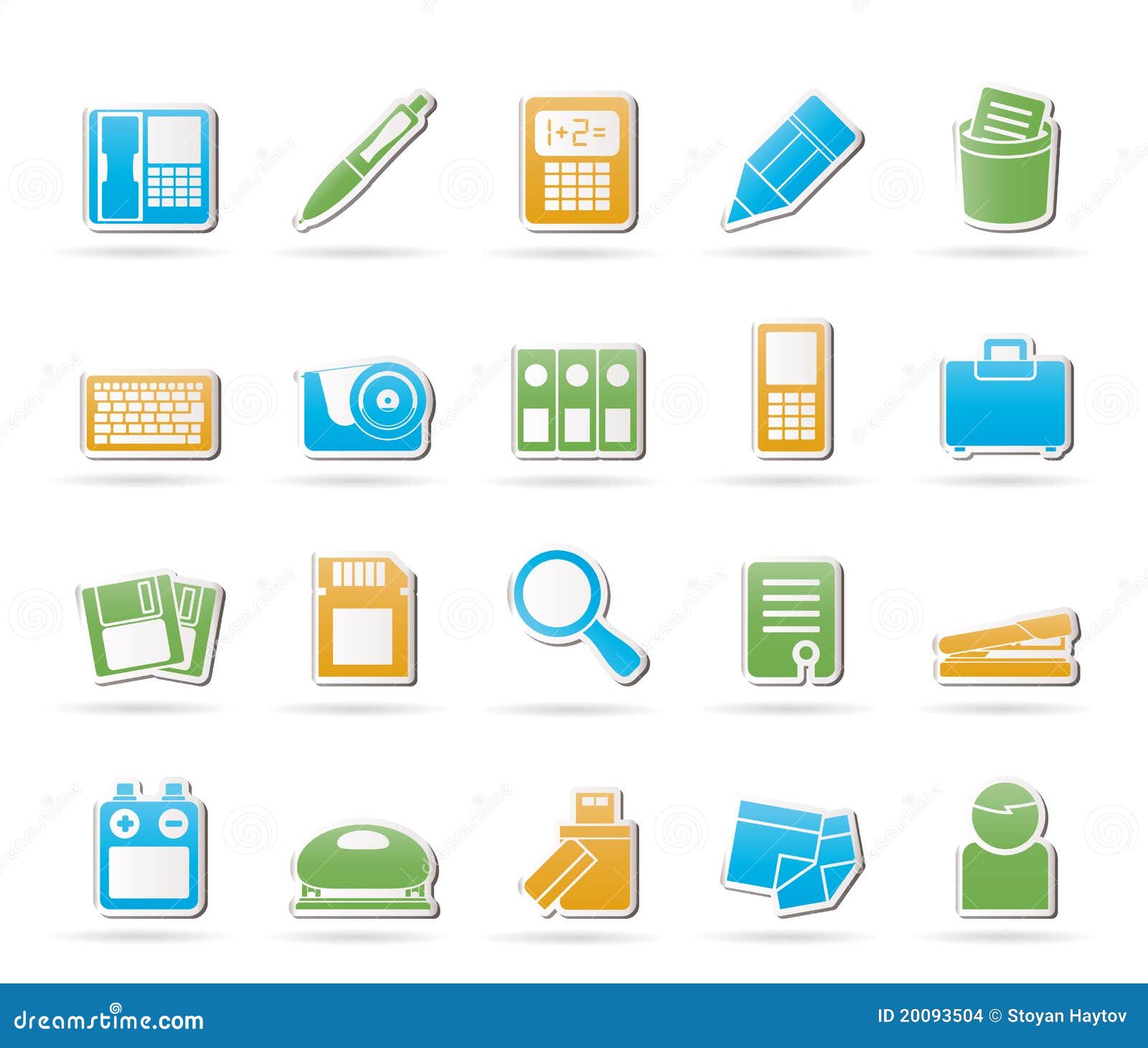 Office tools Icons stock vector. Illustration of button - 20093504