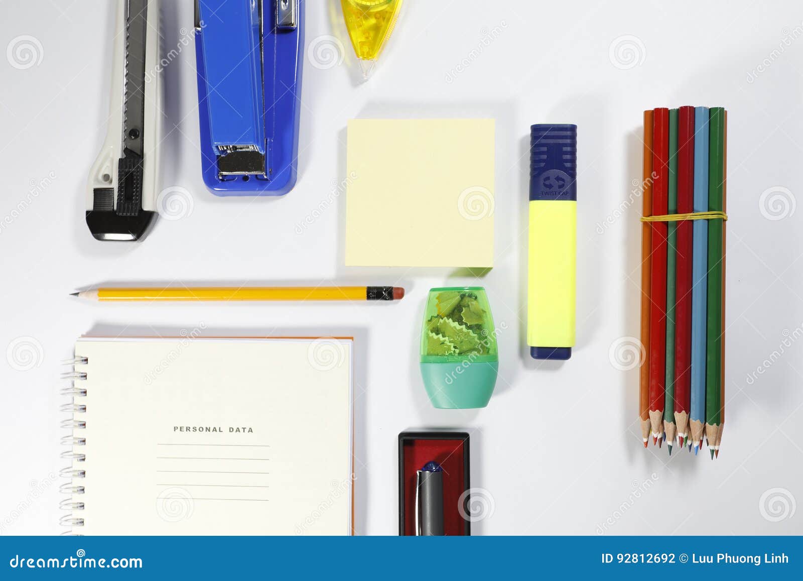 Office Tools Isolated on White Background Stock Photo - Image of drive ...