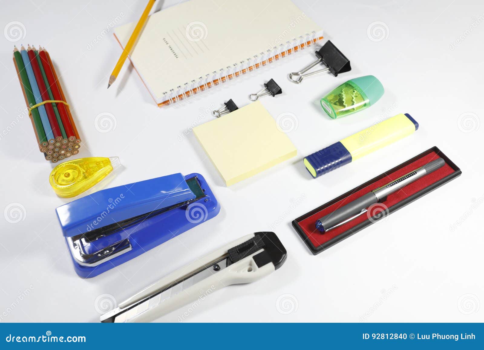 Office Tools Isolated on White Background Stock Photo - Image of gray ...