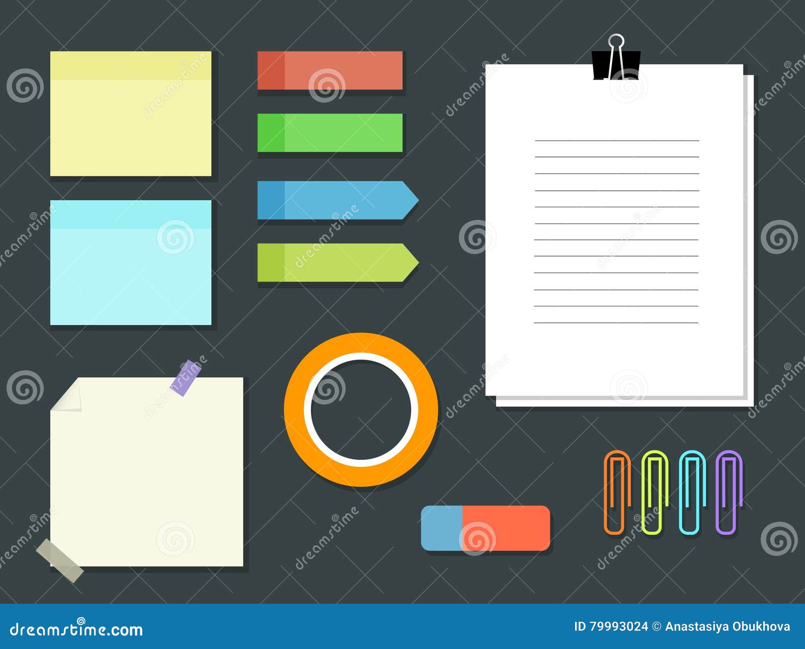 Office tools stock vector. Illustration of supplies, stationery - 79993024