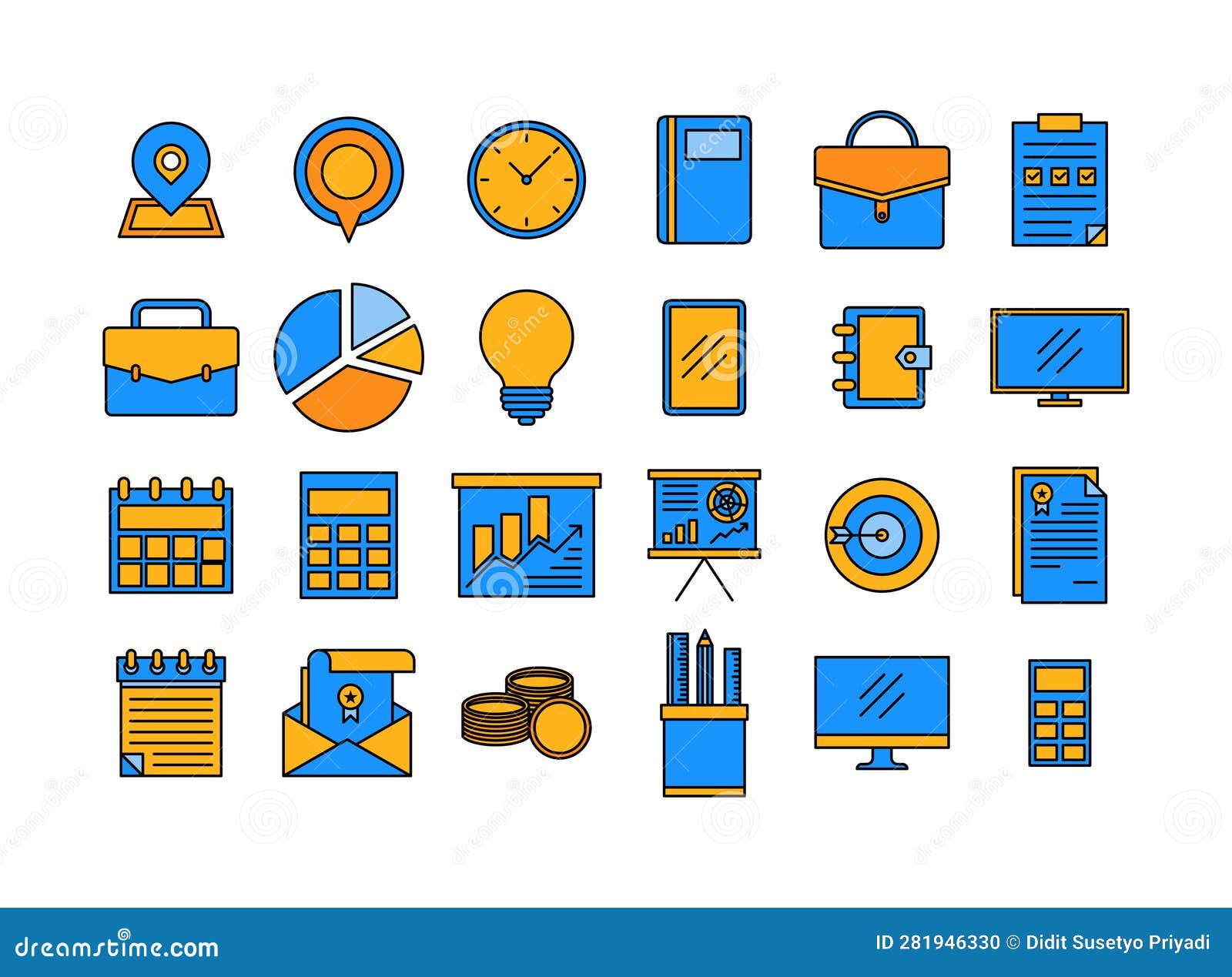 Office Tools Vector Collection Stock Vector - Illustration of ...