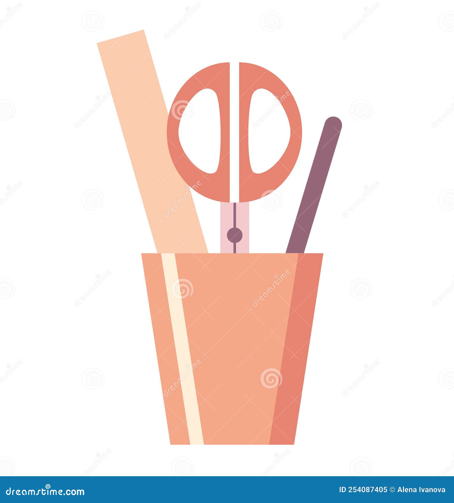 Office Tools Vector Flat Style Illustration Isolated on White ...