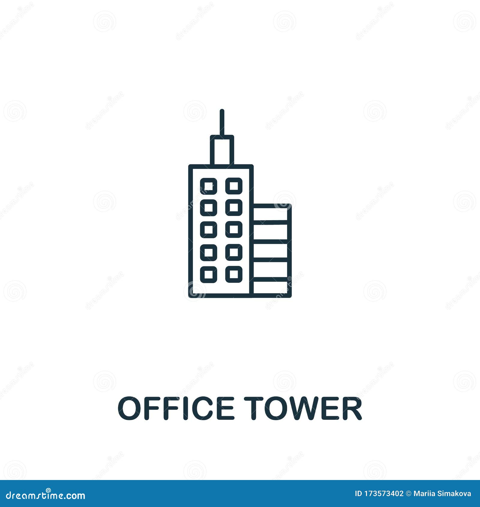 Office Tower Icon from Office Tools Collection. Simple Line Office ...