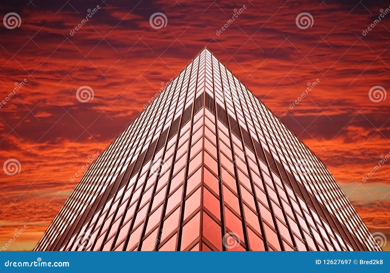 Office Tower at Sunset (or Sunrise) Stock Image - Image of office ...