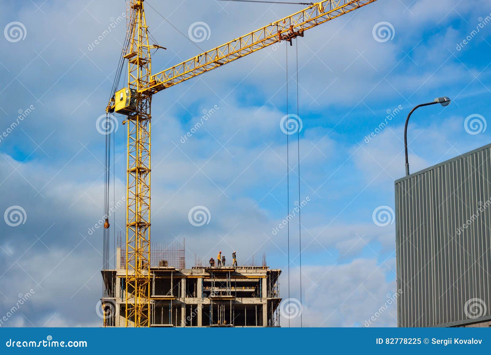 Office Tower Under Construction Stock Image - Image of property, crane ...