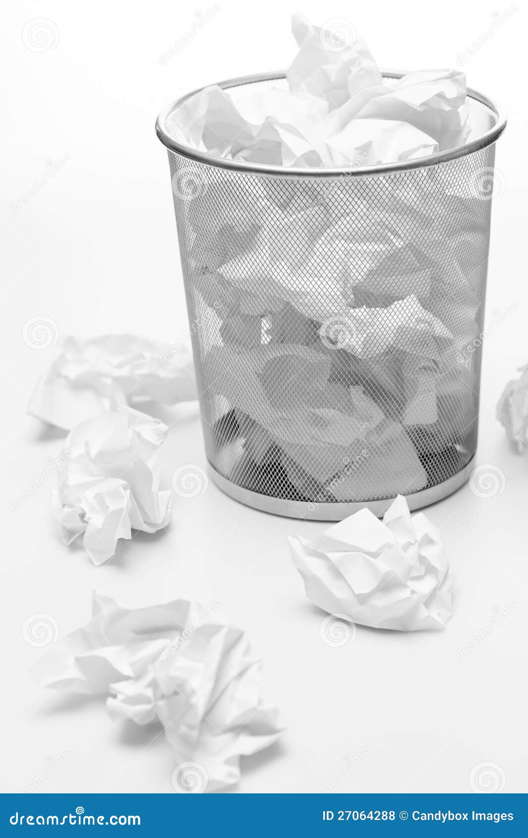 Office Trash Bin Full of Paper Waste Stock Photo - Image of basket ...