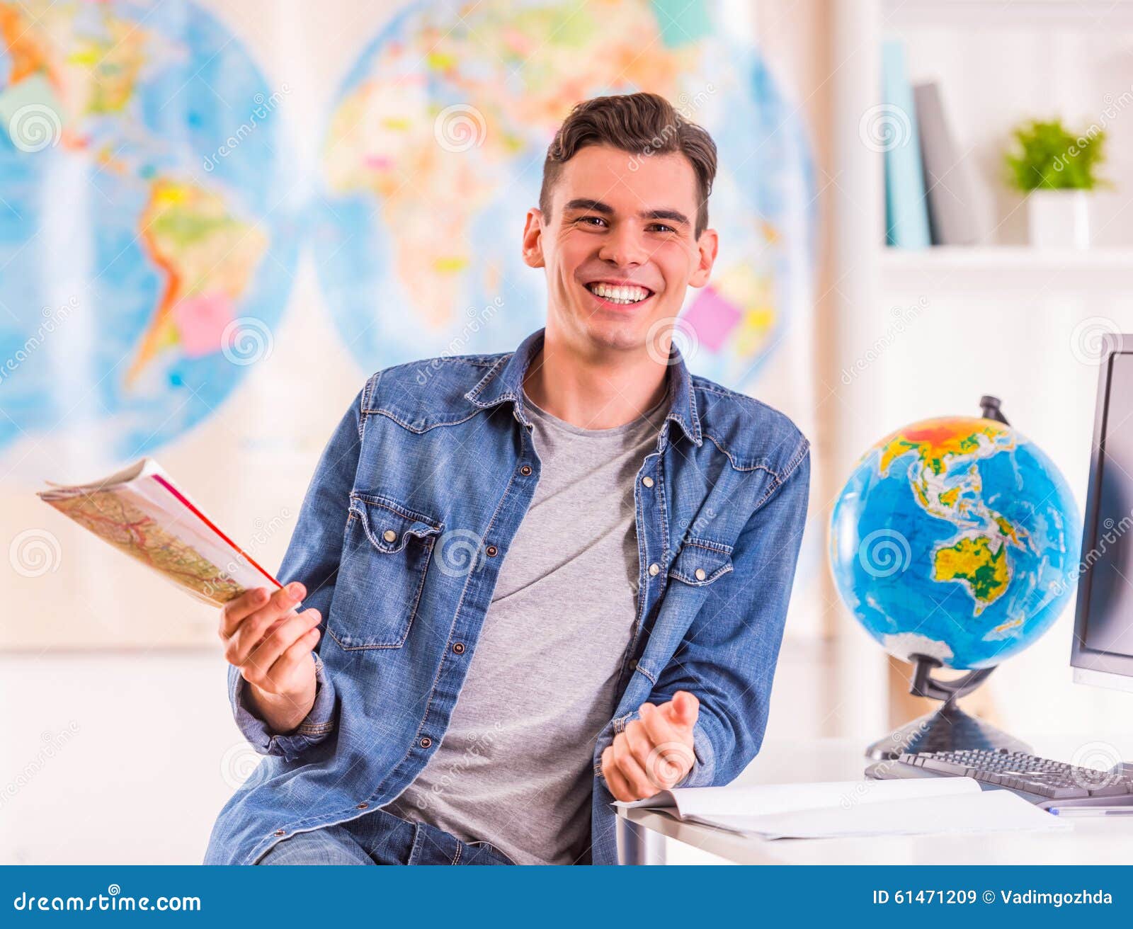 Office Travel Agency stock image. Image of indoors, communication ...