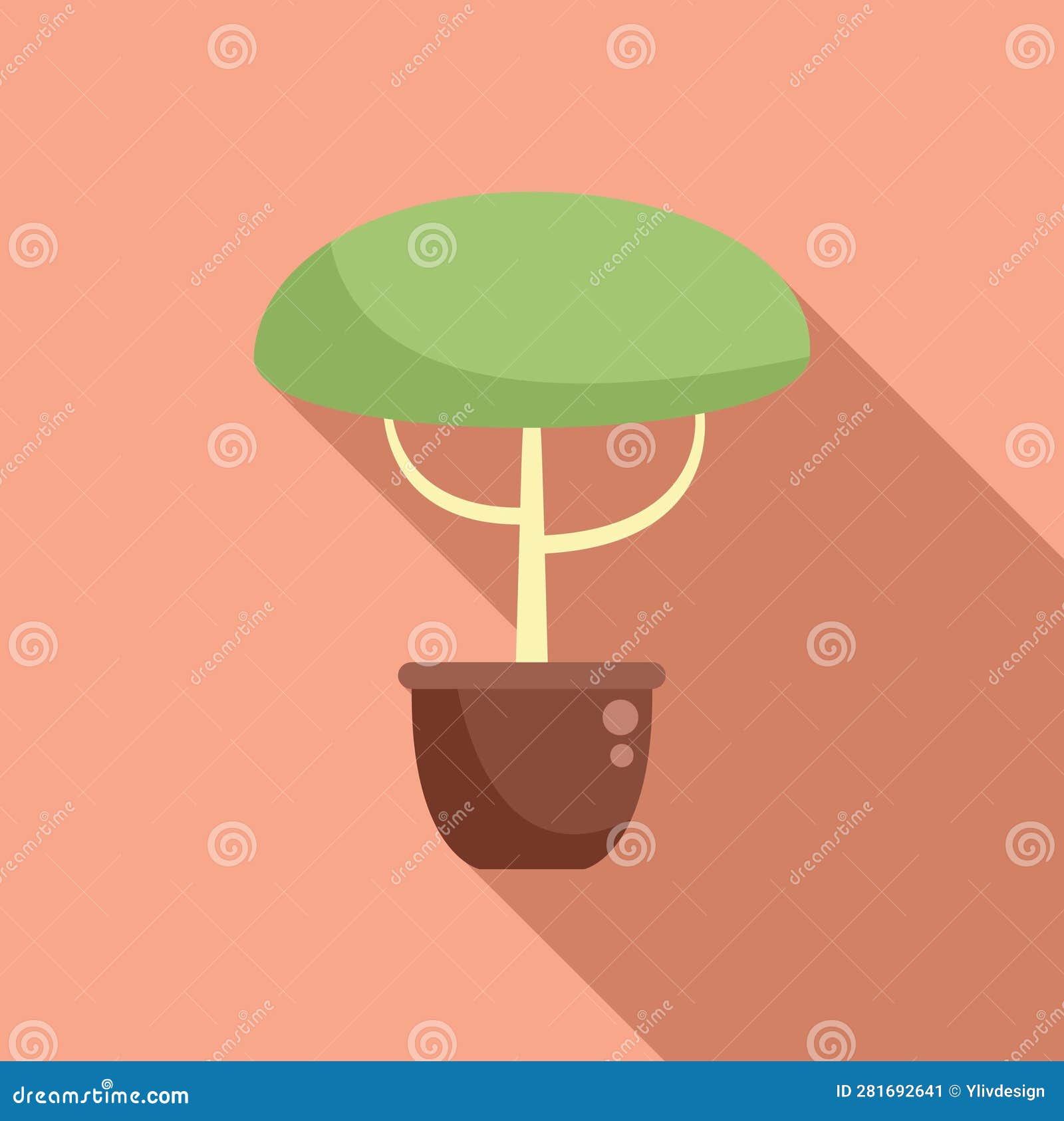 Office Tree Icon Flat Vector. House Indoor Stock Vector - Illustration ...