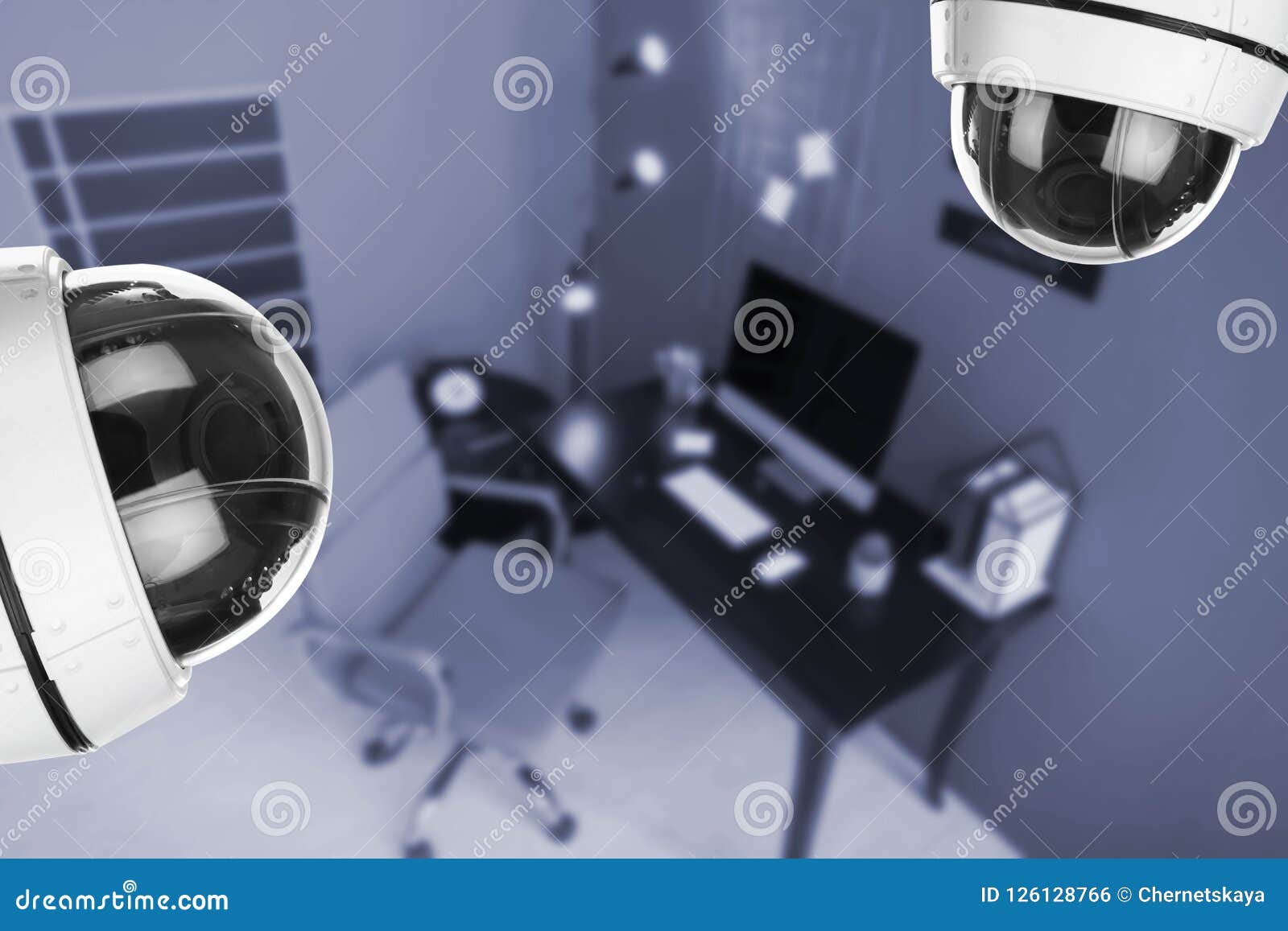 Office Under CCTV Cameras Surveillance Stock Photo - Image of modern ...