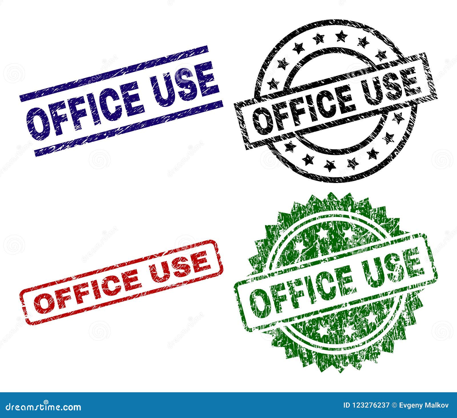 Scratched Textured OFFICE USE Stamp Seals Stock Vector - Illustration ...