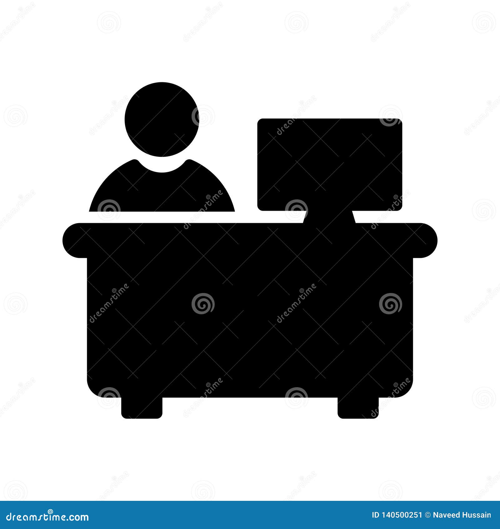 Office Glyph Flat Vector Icon Stock Vector - Illustration of desk ...