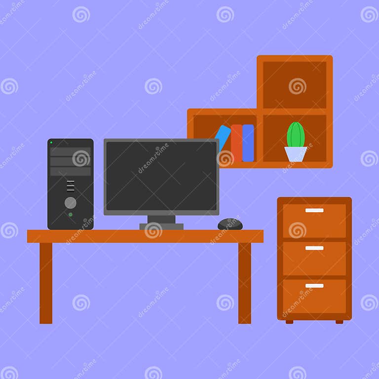 Office Vector. Office Room Set Vector Stock Vector - Illustration of ...