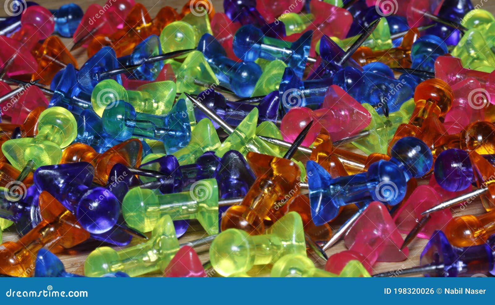 Office Vector Push Pins Set Made of Shiny Colorful Plastic Elements ...