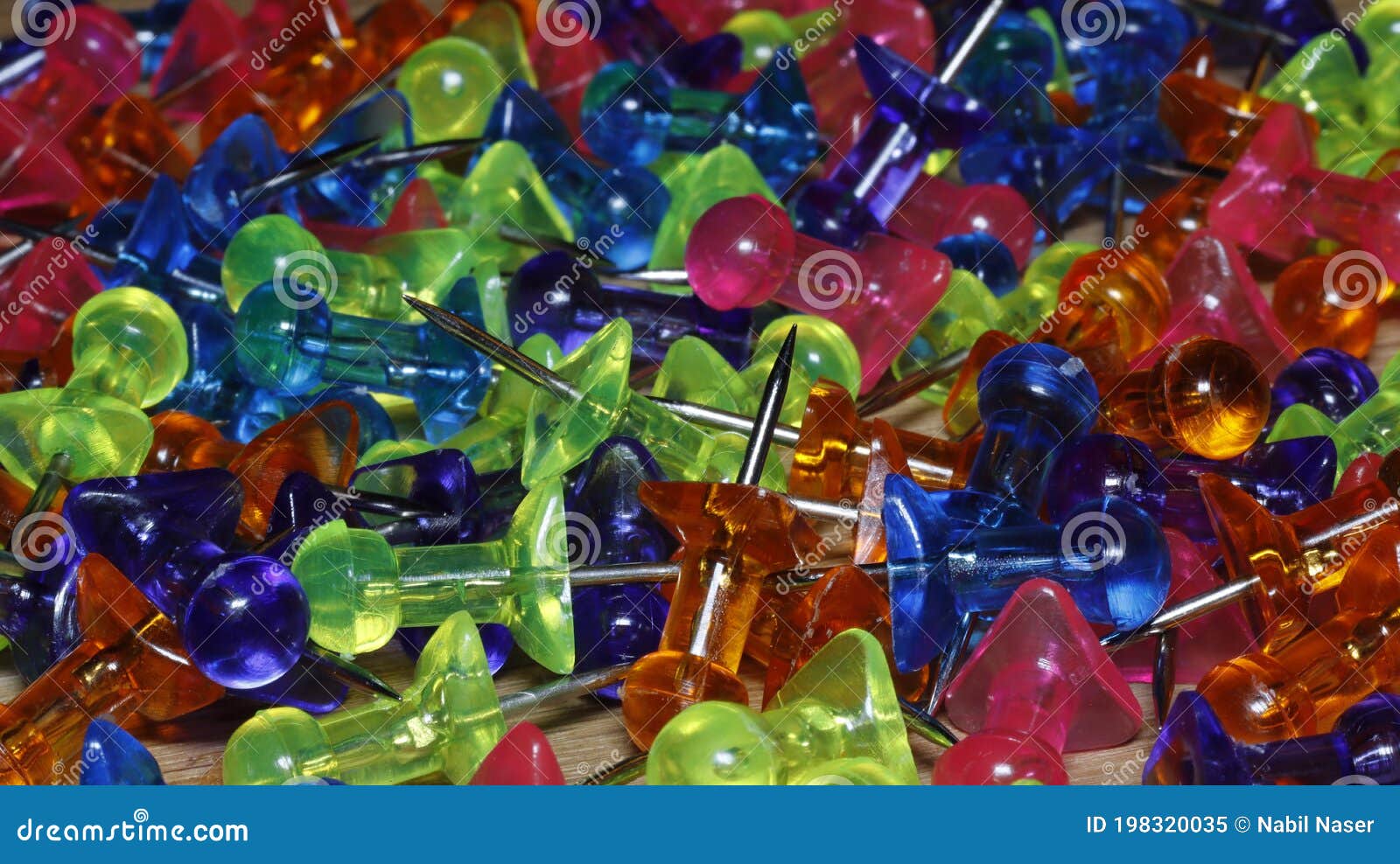 Office Vector Push Pins Set Made of Shiny Colorful Plastic Elements ...