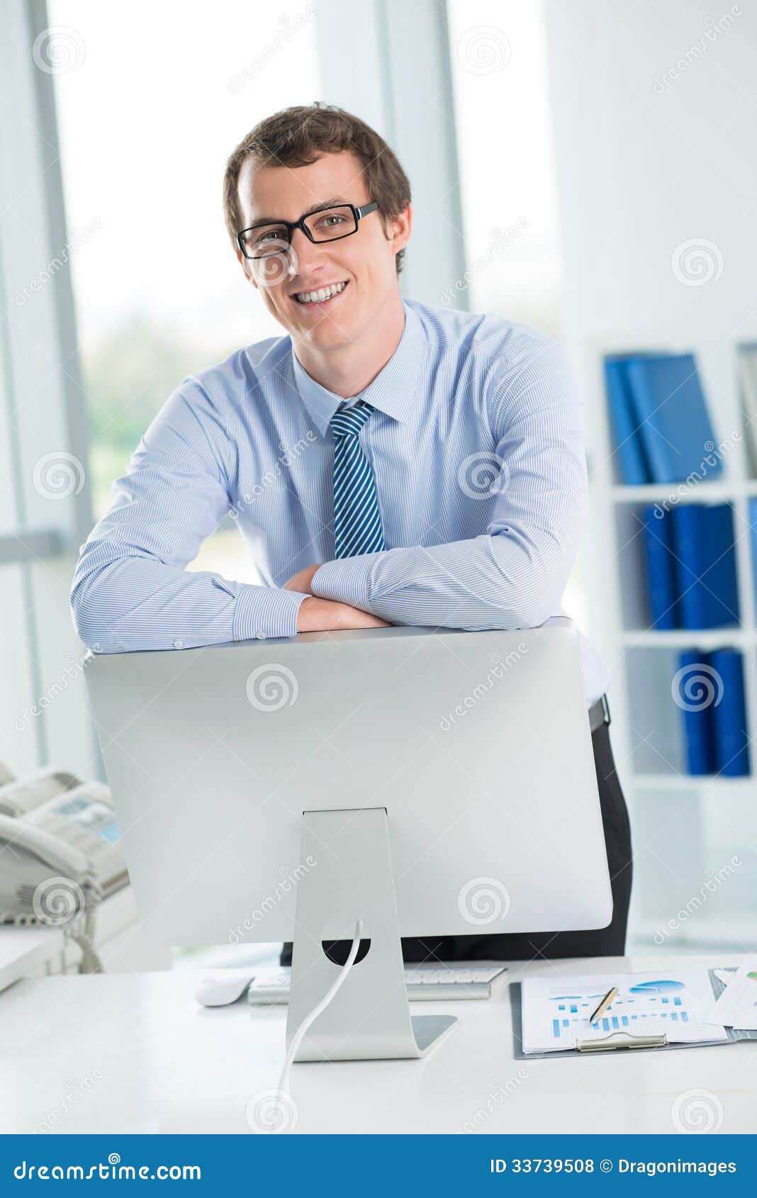 At the office stock photo. Image of businessman, eyewearing - 33739508