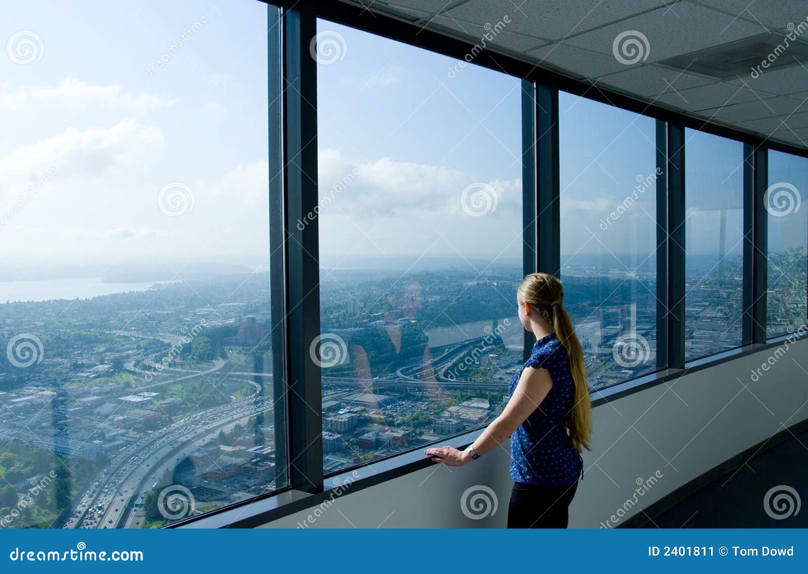 Office View Reflection stock image. Image of office, highrise - 2401811