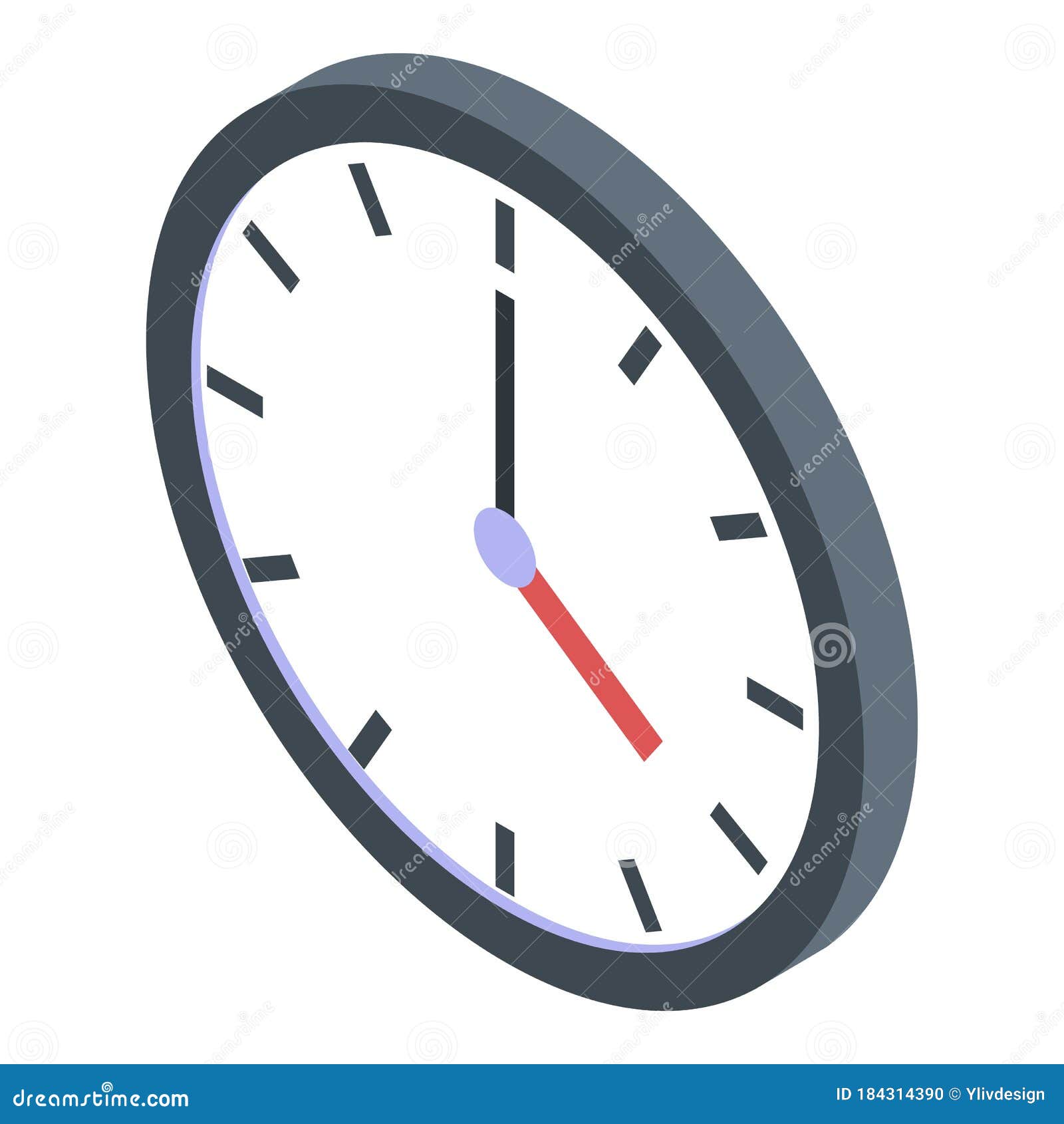 Office Wall Clock Icon, Isometric Style Stock Vector - Illustration of ...