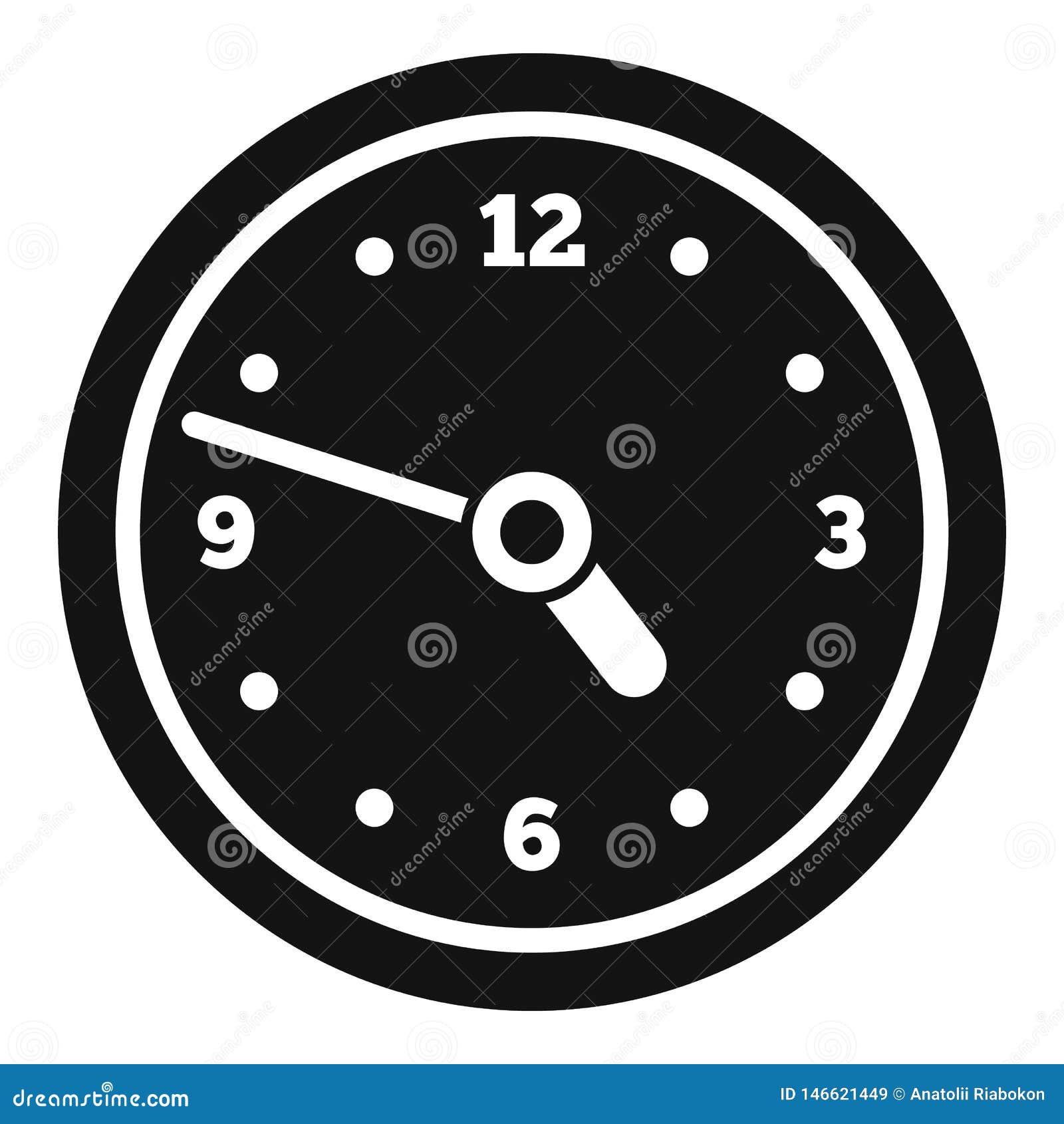 Office Wall Clock Icon, Simple Style Stock Vector - Illustration of ...