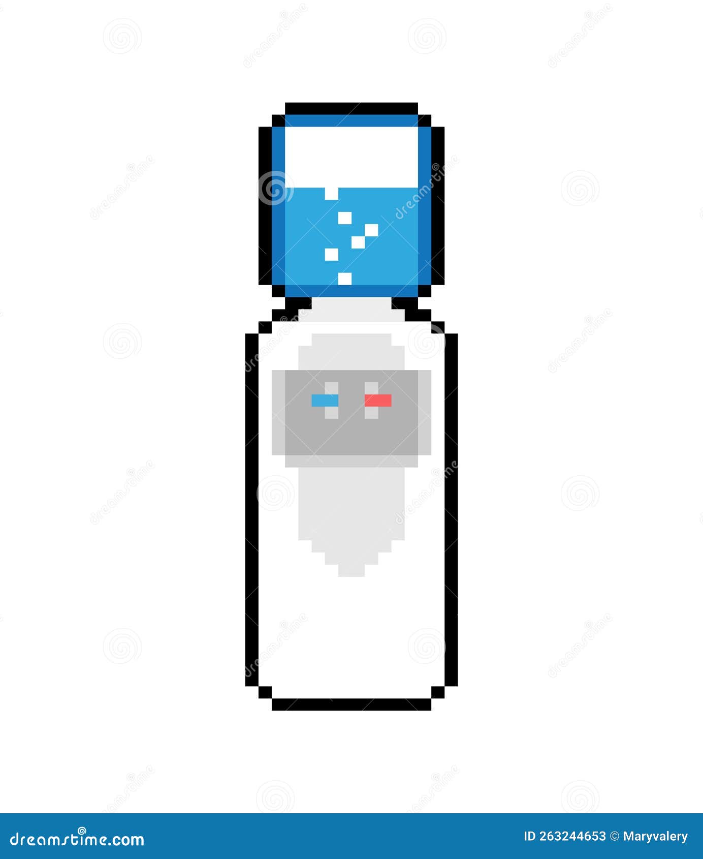 Office Water Cooler Pixel Art. 8 Bit Vector Illustration Stock Vector ...