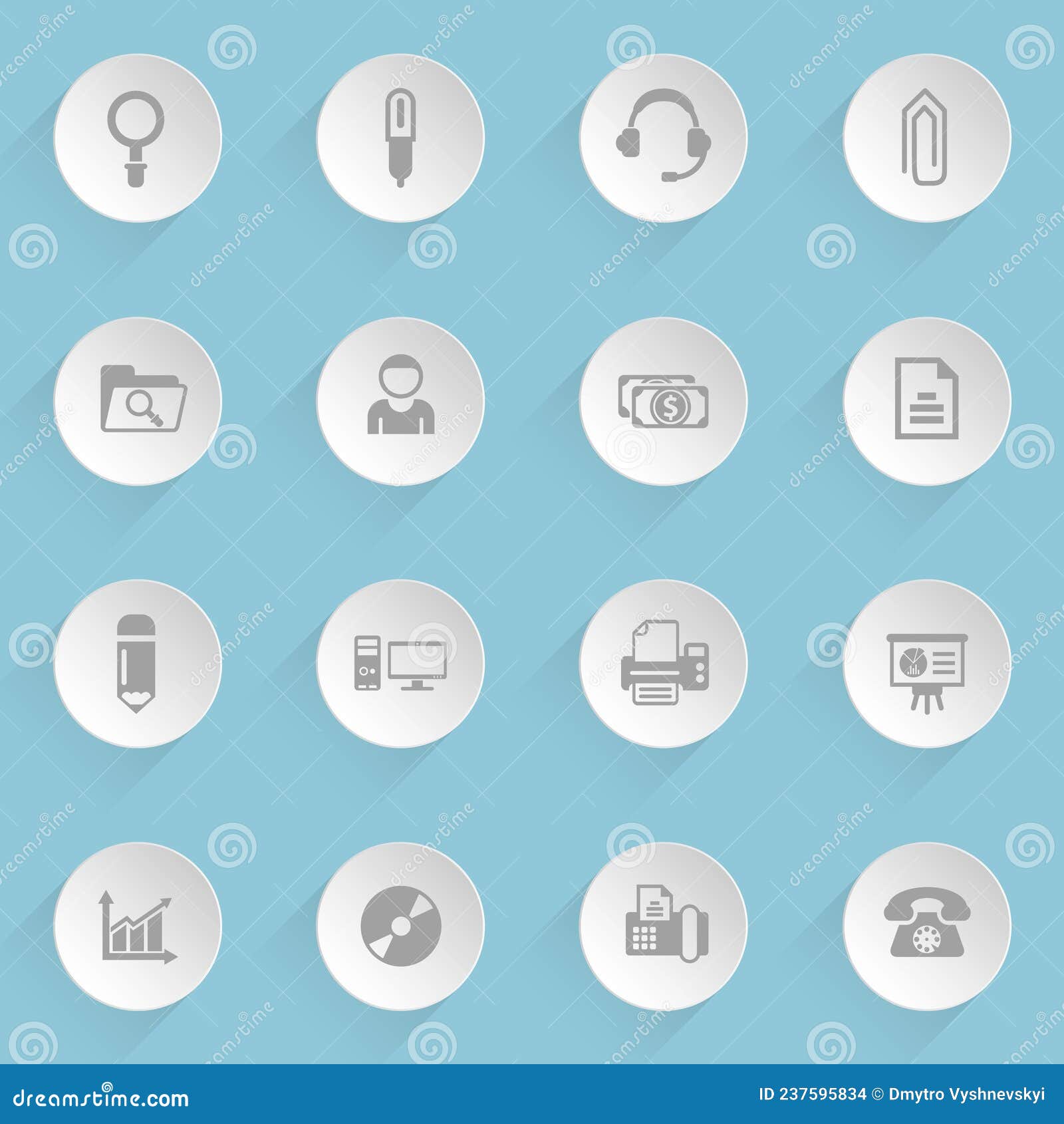 Office web icons stock vector. Illustration of notes - 237595834