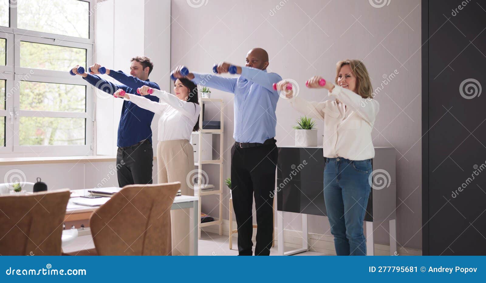 Office Wellness Exercises for Group Stock Image - Image of fitness ...