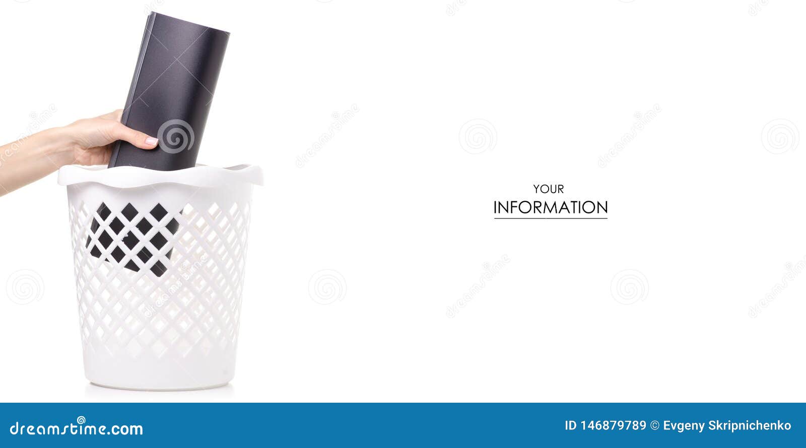 Office White Bucket Folder in Hand Pattern Stock Image - Image of ...