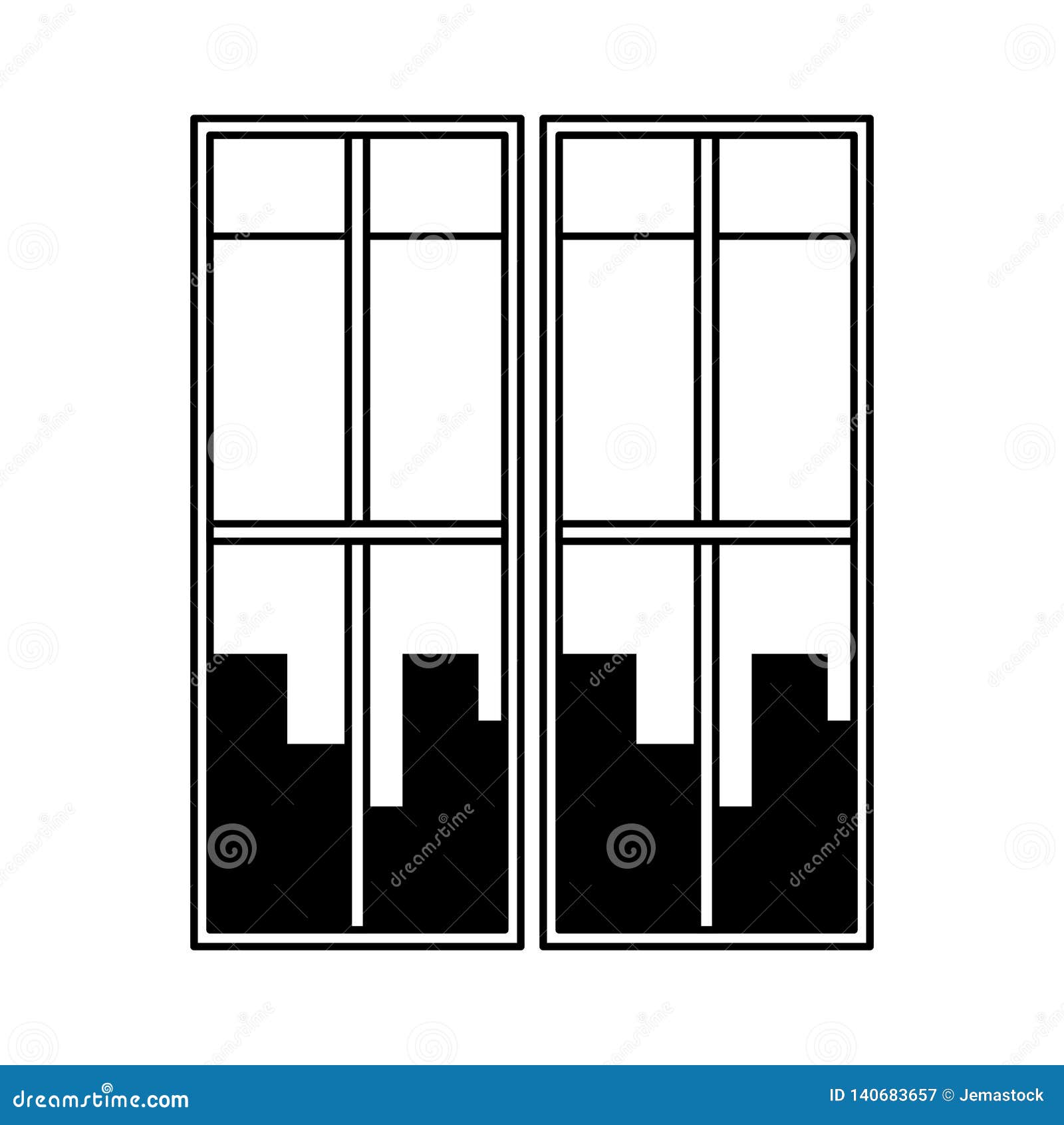 Office window view outside stock vector. Illustration of interior ...