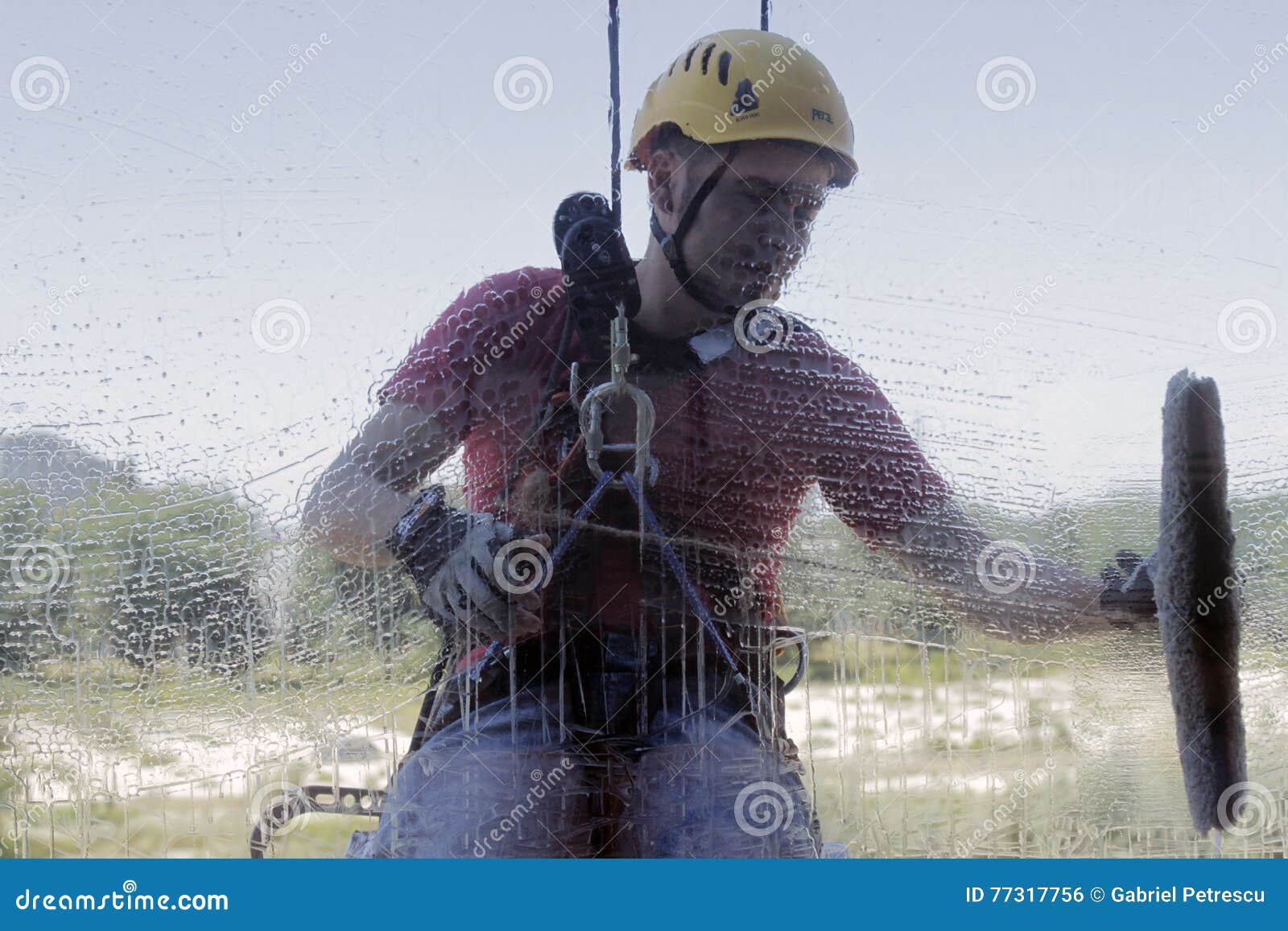 Office window washer editorial photo. Image of glass - 77317756